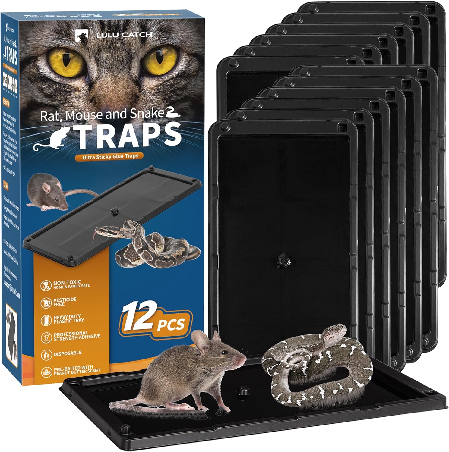 Sticky Mouse Trap, 96 Pack Large Glue Traps, Pre-Baited Heavy Duty Non ...