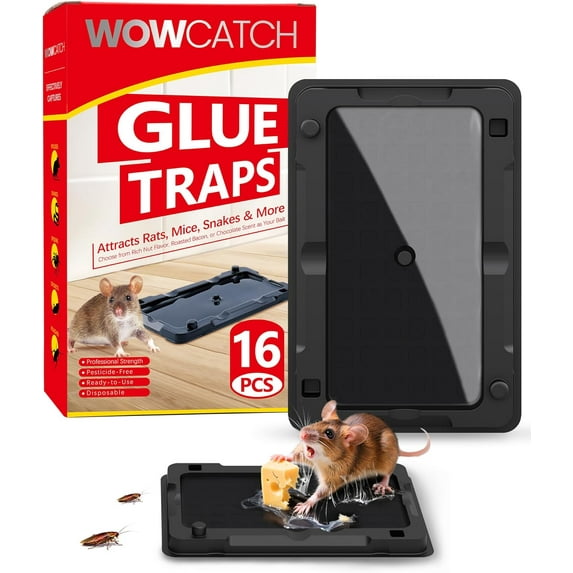 Sticky Mouse Traps Indoor for Home - 16 Pack Pre-baited Glue Traps for ...