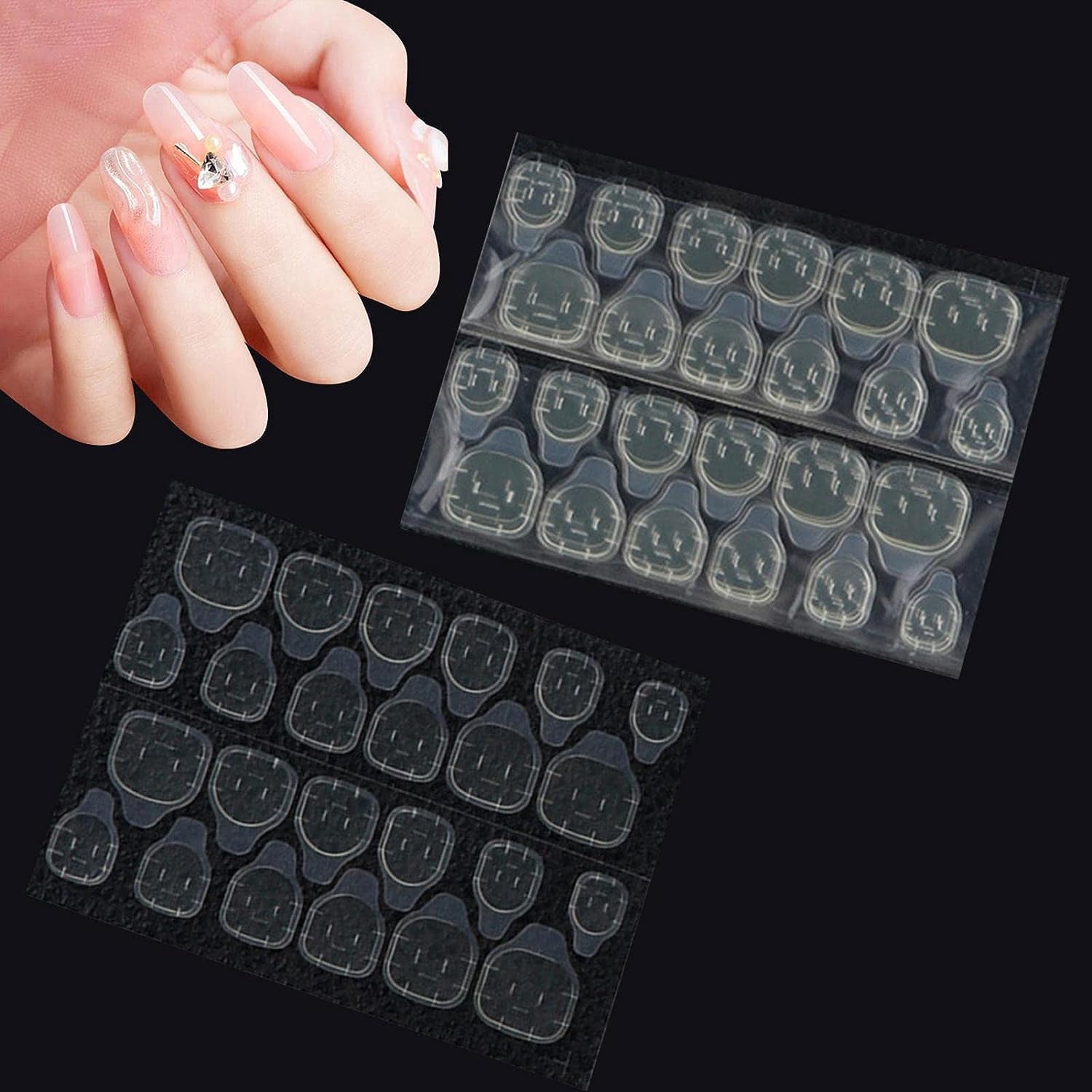 Sticky Nail Tabs | 50-Sheet False Nail Glue Stickers - Double Sided ...