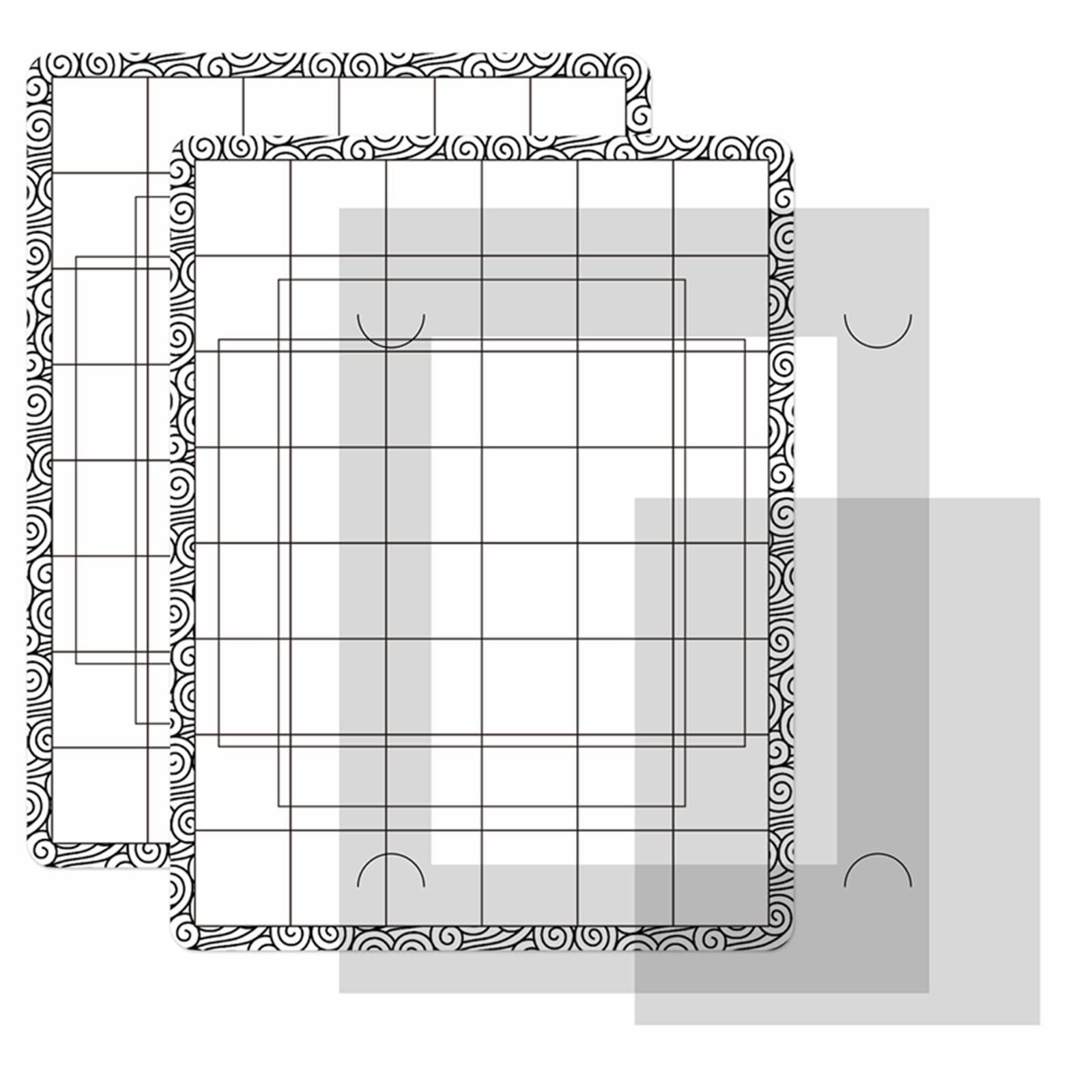 Sticky Non-Slip Flexible Gridded Stamp Mats Grid Sheets 2 PCS Low Stick ...