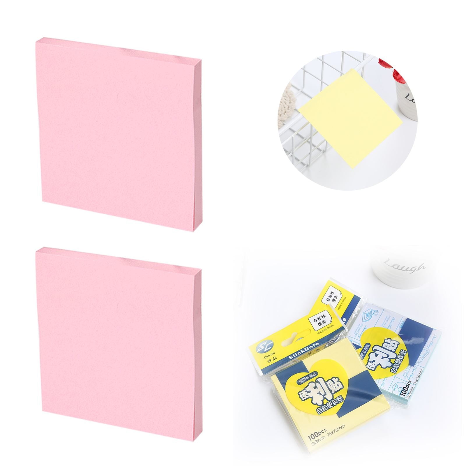 GBAYXJ Sticky Notes 7.6x7.6cm Self Stick Notes Bright Colors Sticky ...