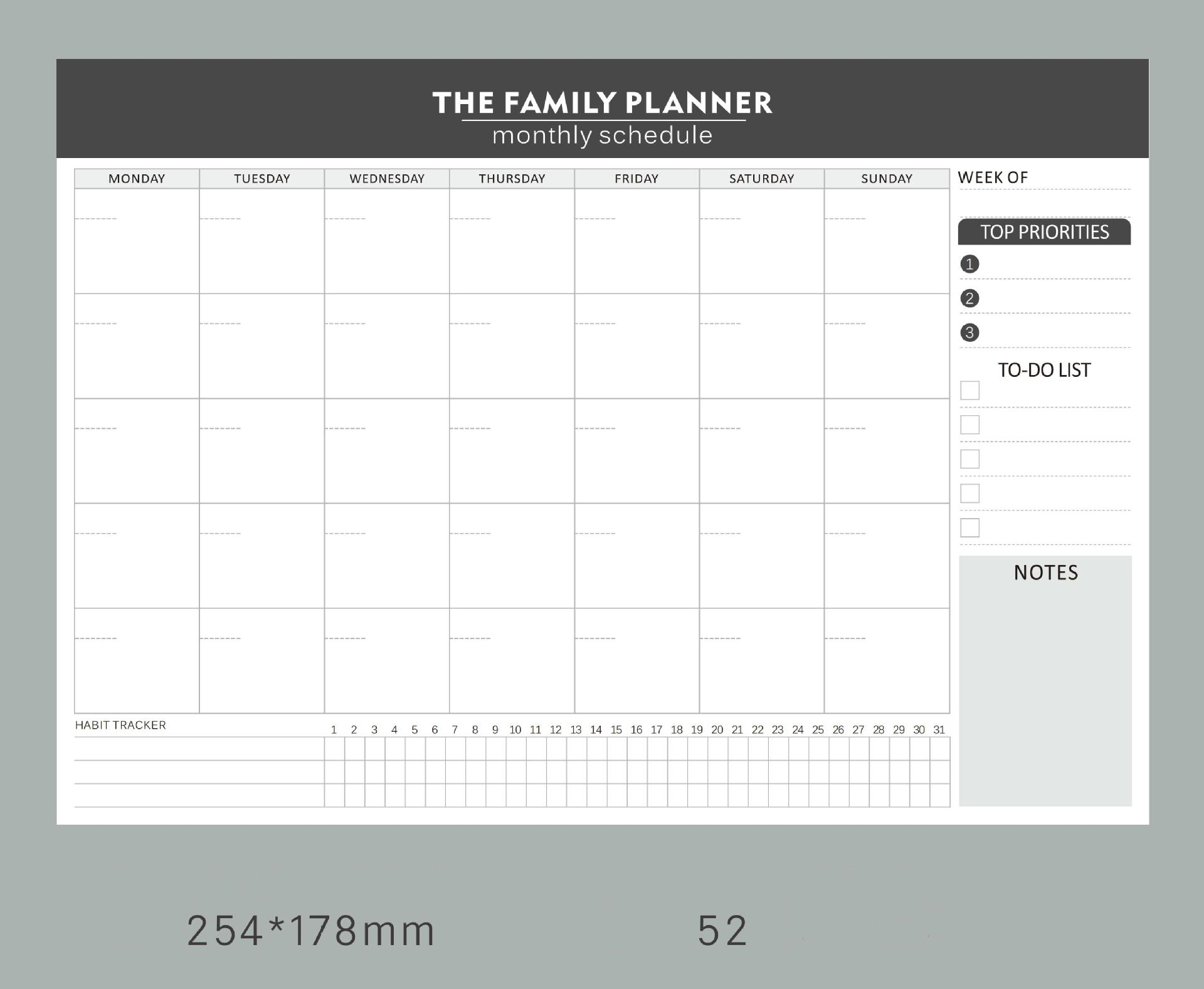 Sticky Note Book Weekly Planner Tearable Notepad Monthly Summary Office ...