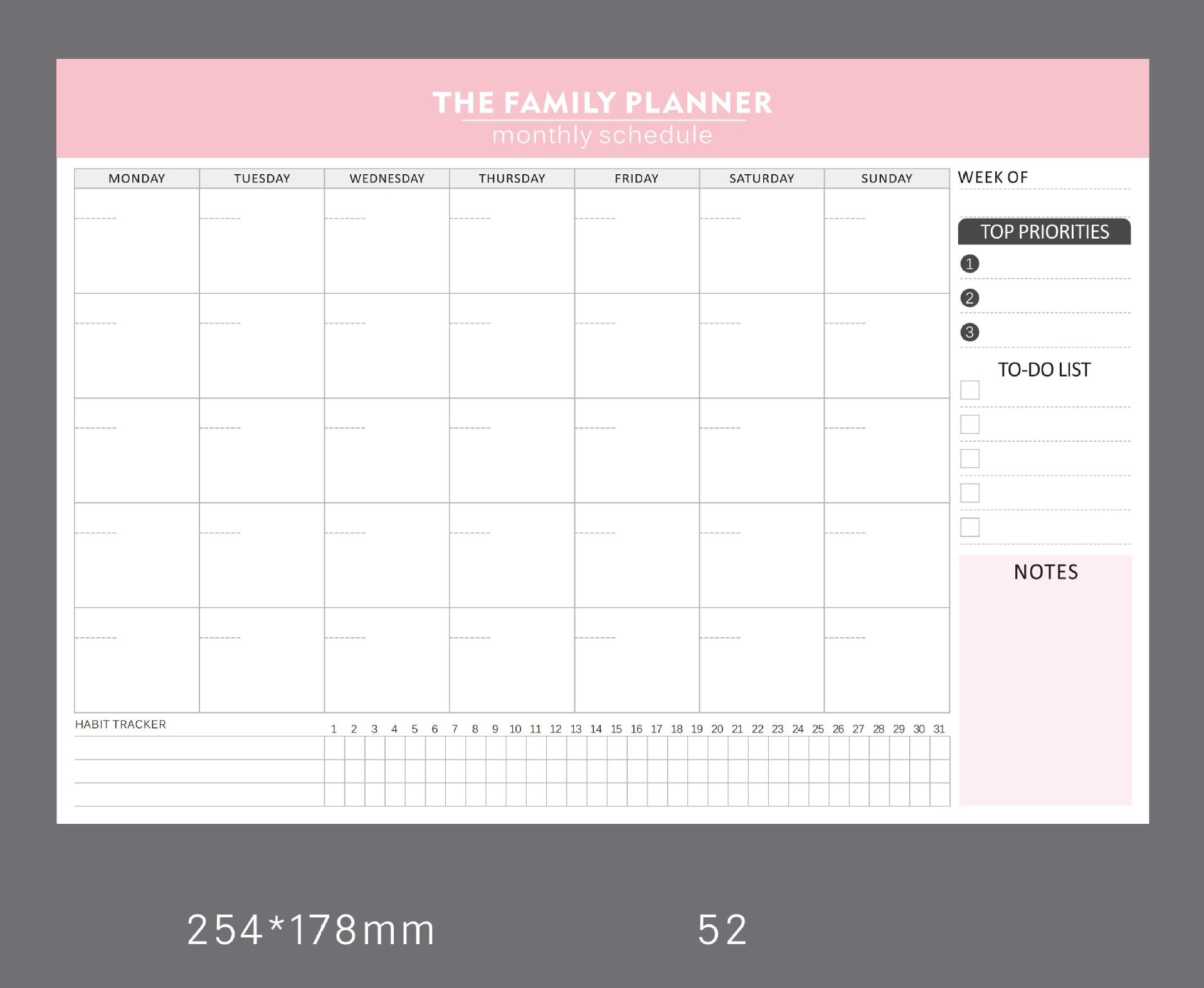 Sticky Note Book Weekly Planner Tearable Notepad Monthly Summary Office ...