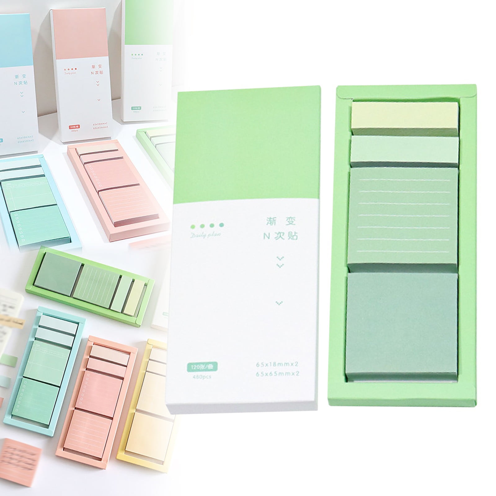 Sticky Note Set, 480 Sheets Lined Pads, Self Stick Index Tabs Flag ...