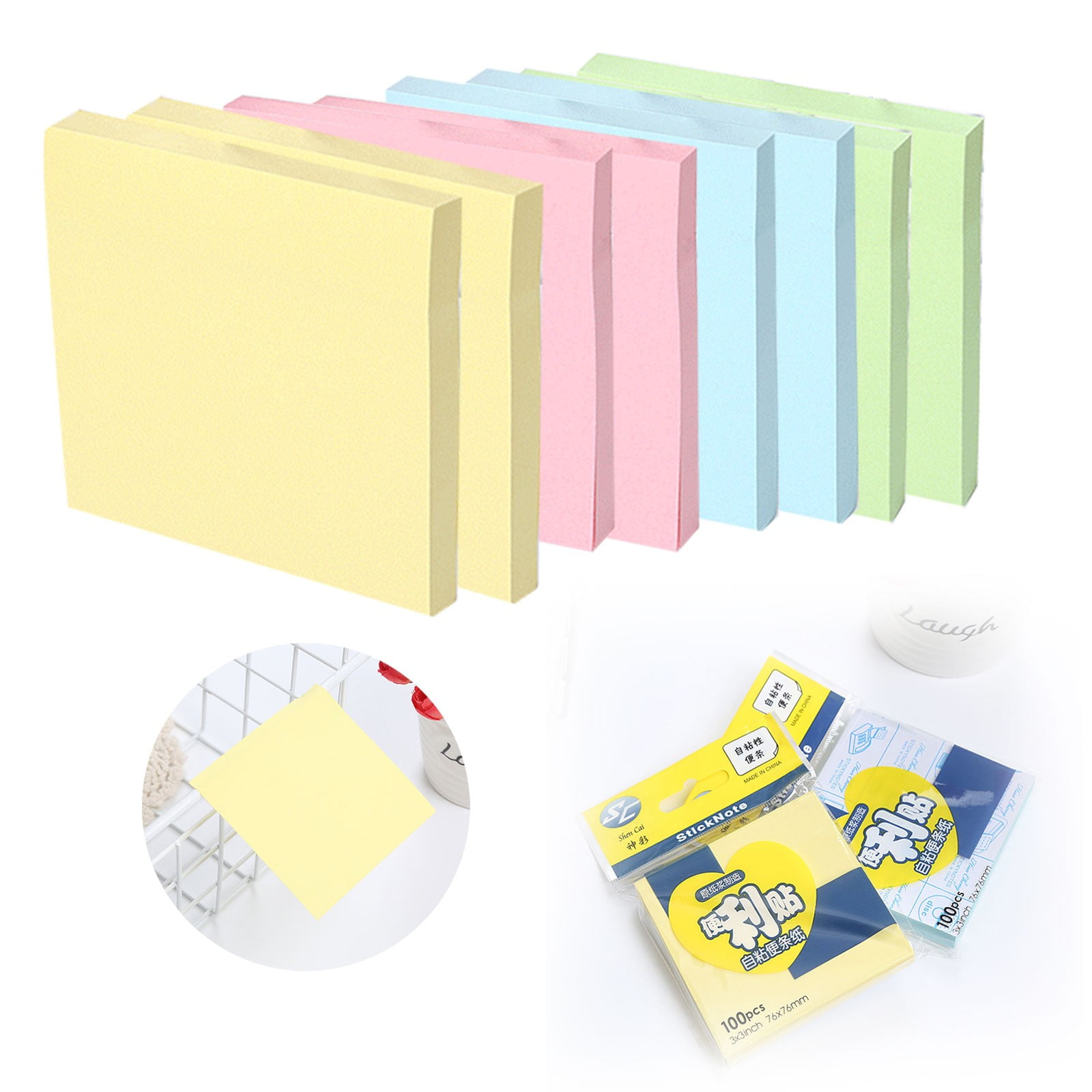Sticky Note a Sticky Notes 7.6X7.6Cm Self Stick Notes Bright Colors ...