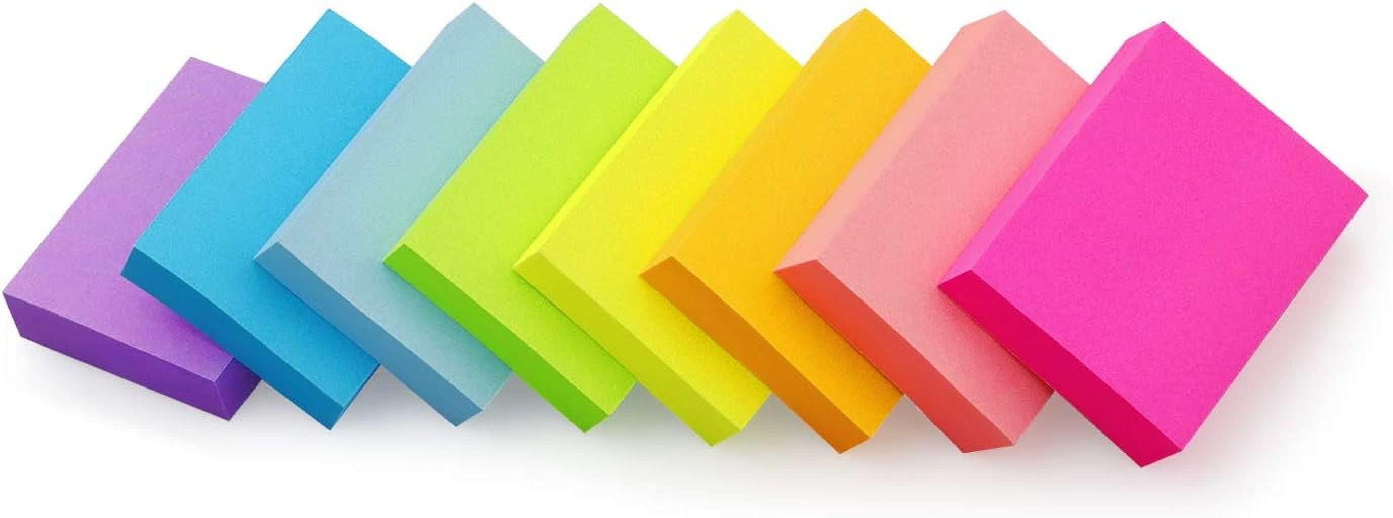 Sticky Notes 1.5x2 inch Bright Colors Self-Stick Pads 8 Pads/Pack 100 ...