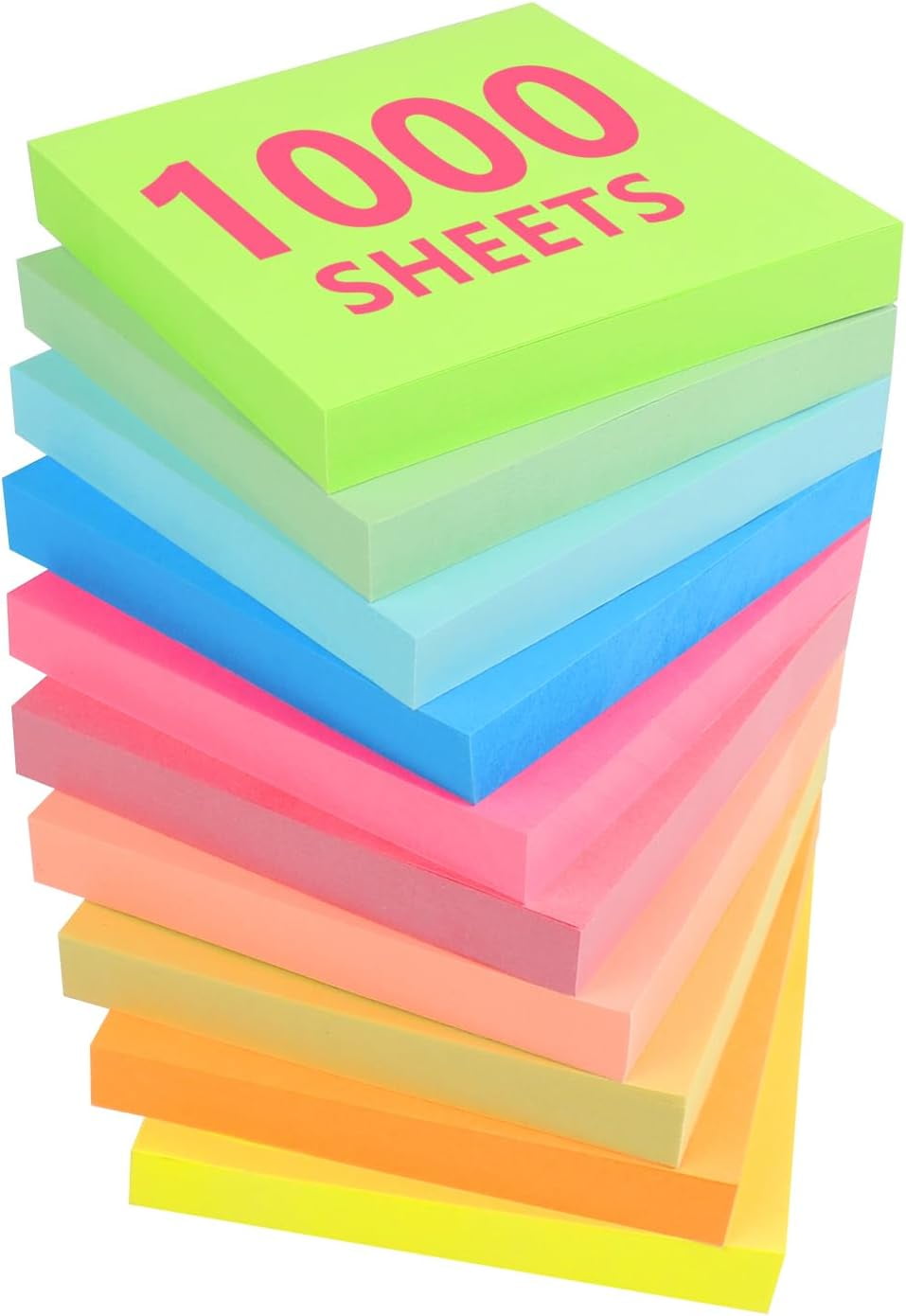 Sticky Notes,10 Pads,3x3 Inches, Colorful Self-Stick Notes Pads, Office ...