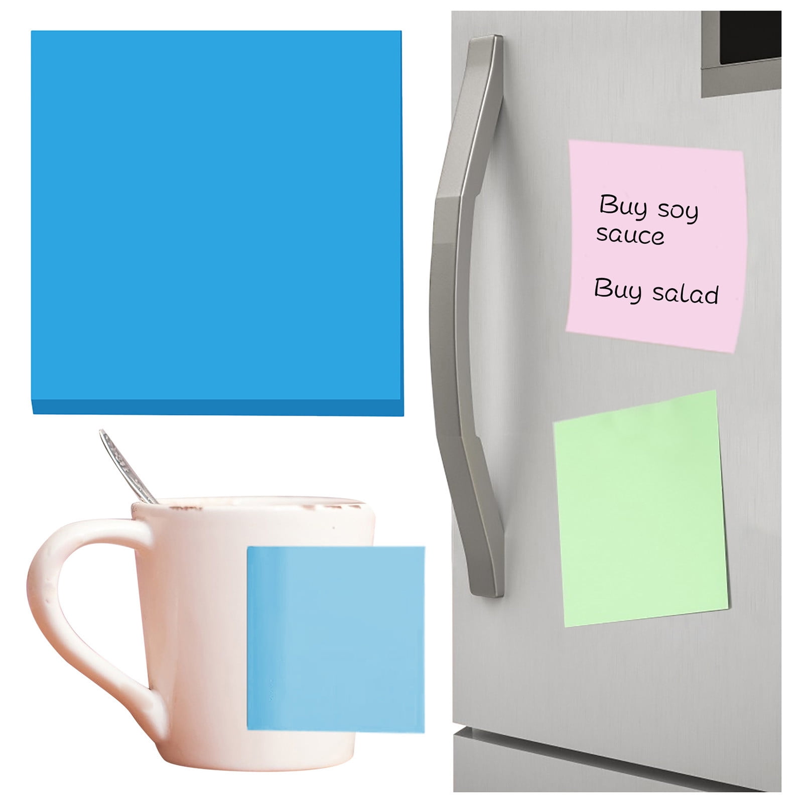 Sticky Notes*100 Pieces/1 Book, Kiteky 3X3 Removable Super Sticky Notes ...