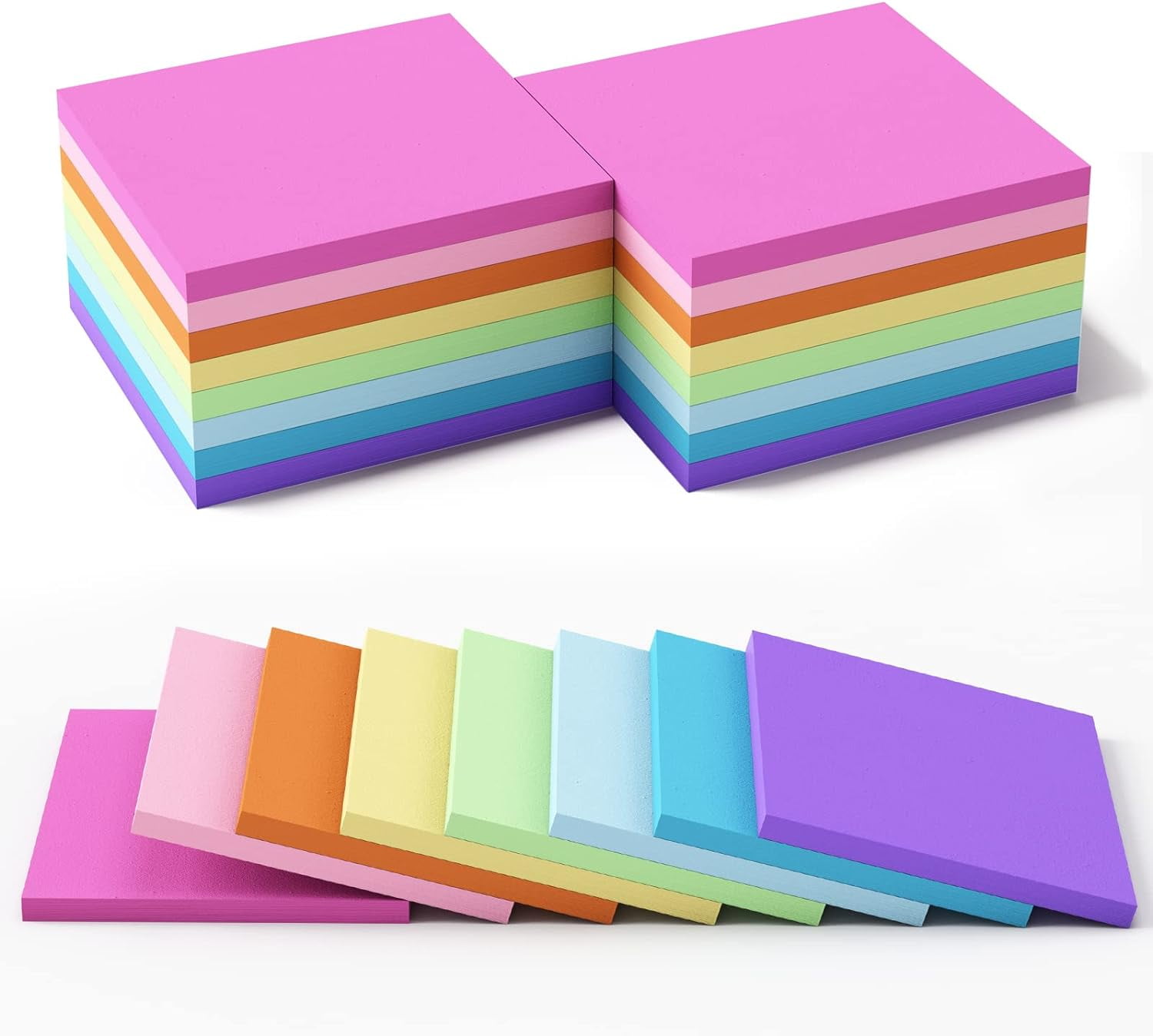 Sticky Notes, 16 Packs, 3x3 Inches, Self-Stick Note Pads, 8 Assorted ...