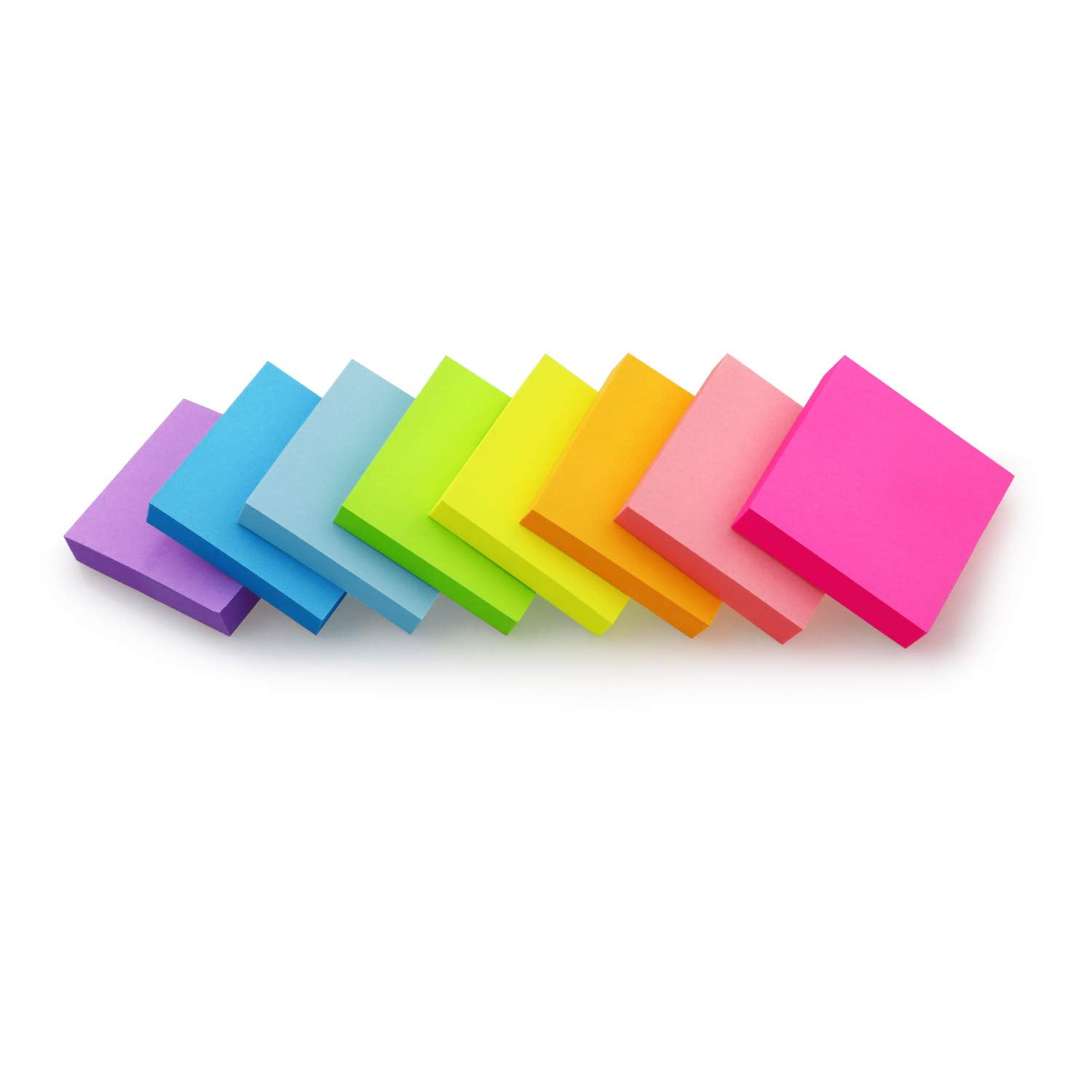 Sticky Notes 2x2 inch Bright Colors Self-Stick Pads 8 Pads/Pack 100 ...