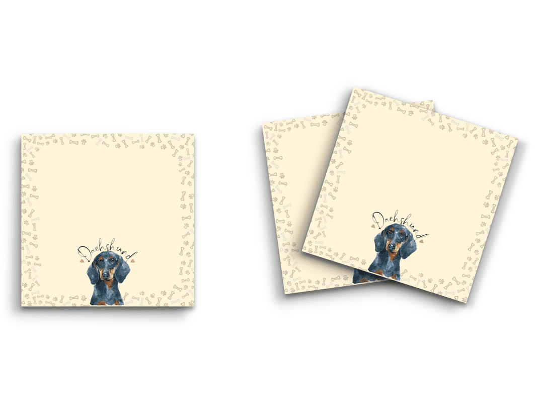 Sticky Notes 3 Pack 3"x3" 50 Sheet Count Black Dachshund, Cute Funny ...