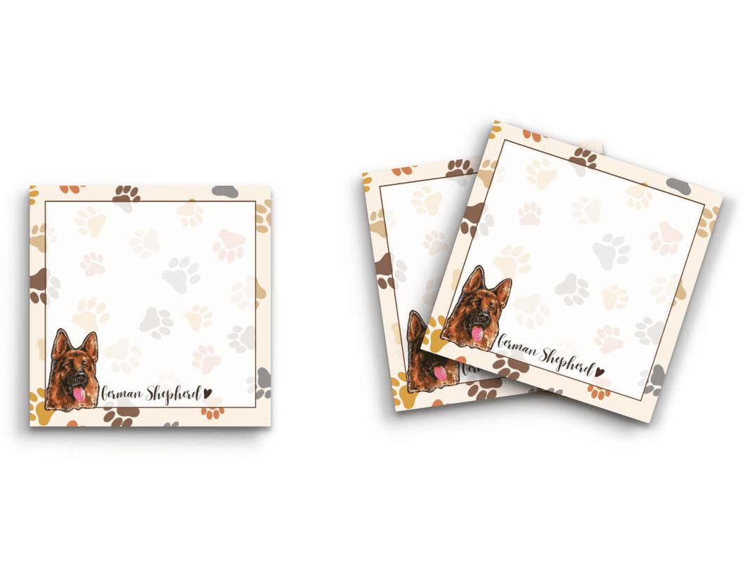 Sticky Notes 3 Pack 3"x3" 50 Sheet Count German Shepherd, Cute Funny ...