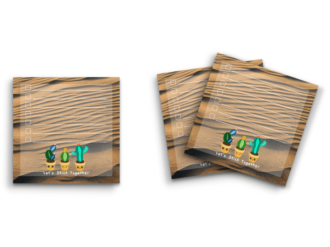 Sticky Notes 3 Pack 3"x3" 50 Sheet Count Let"s Stick Together Desert ...