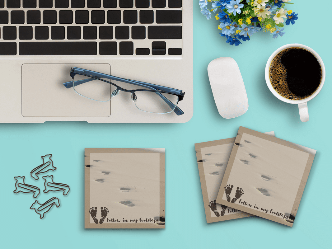 Sticky Notes 3"x3" 50 Sheet Count Follow in My Footsteps Beach ...