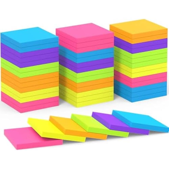 Sticky Notes 3x3 Inch (48 Pads) Bright Colors Self-Stick Memo Pads ...
