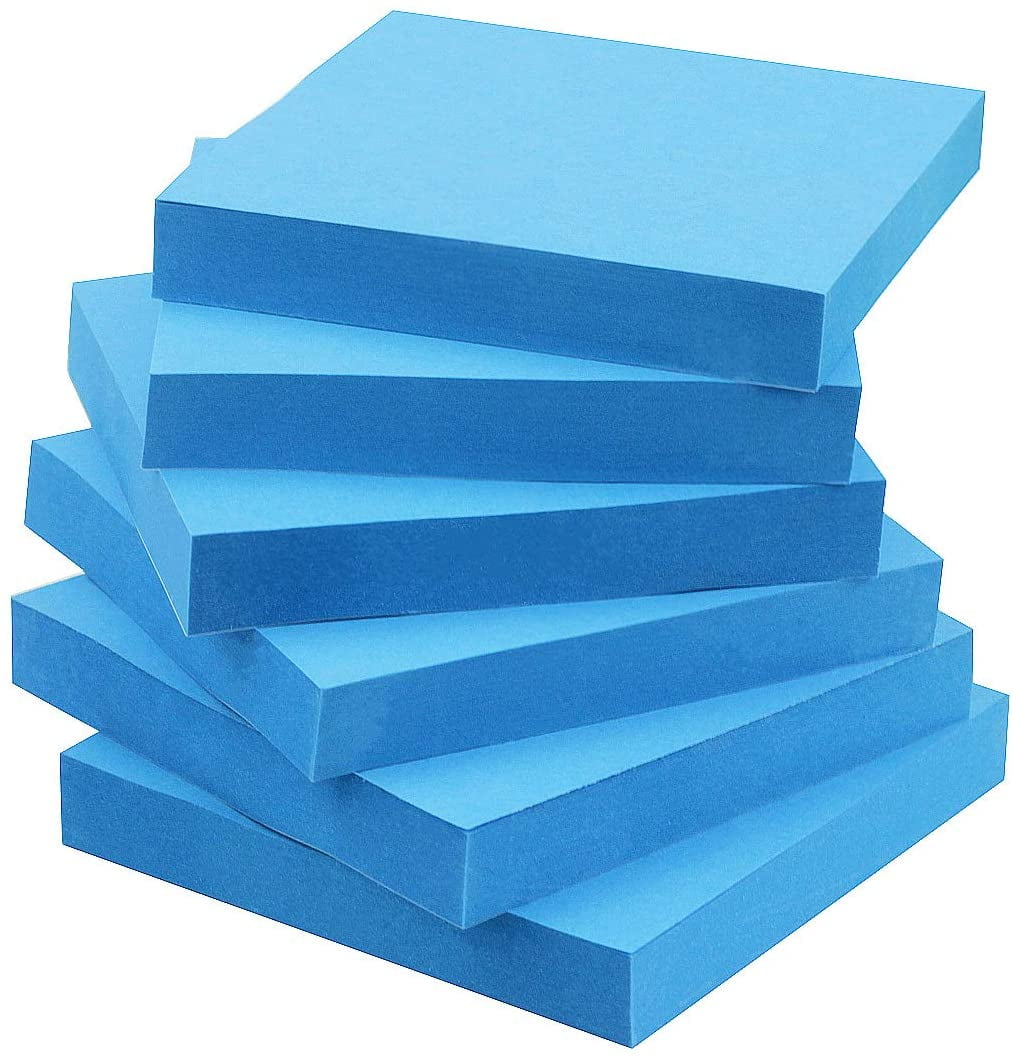Sticky Notes 3x3 Self-Stick Notes Blue Color 6 Pads, 100 Sheets/Pad ...