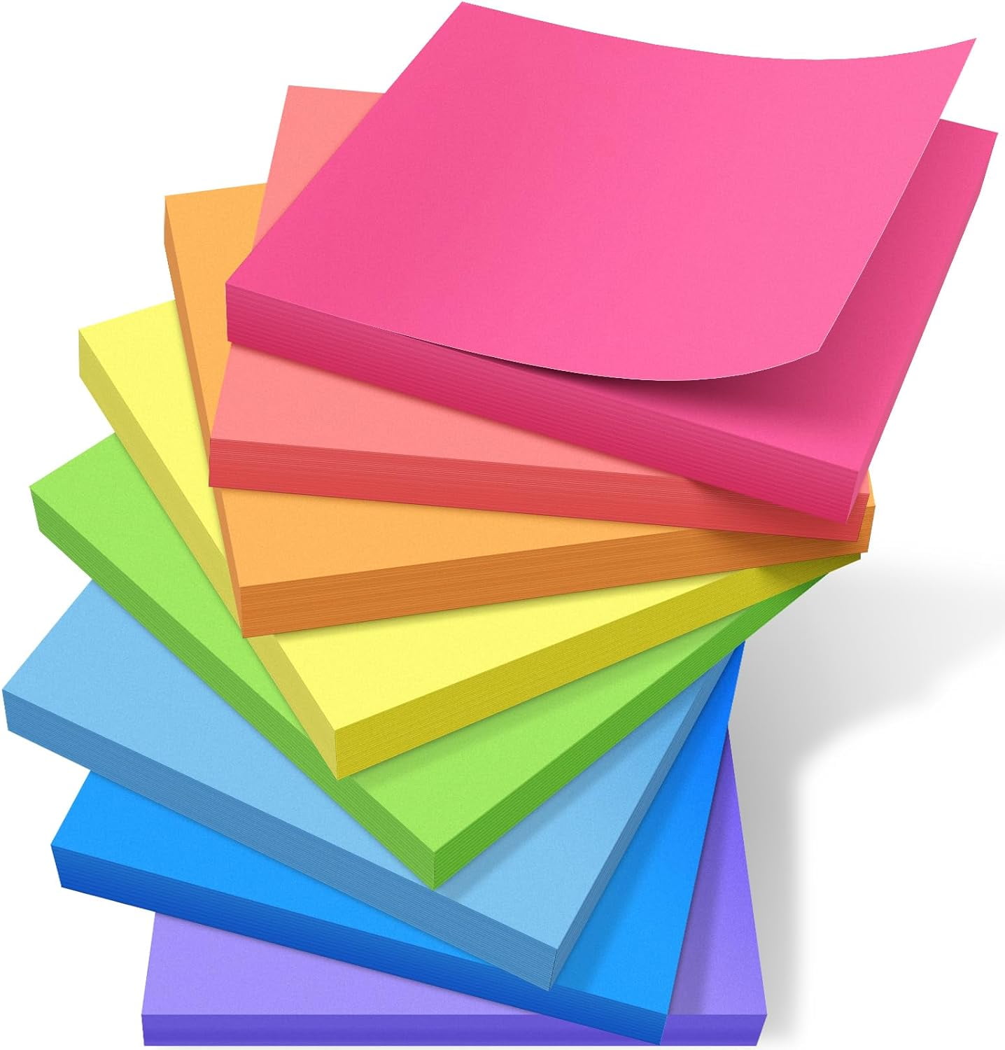 Sticky Notes 3x3 in, 8 Pads Self-Stick Notes with Bright Colors (80 ...