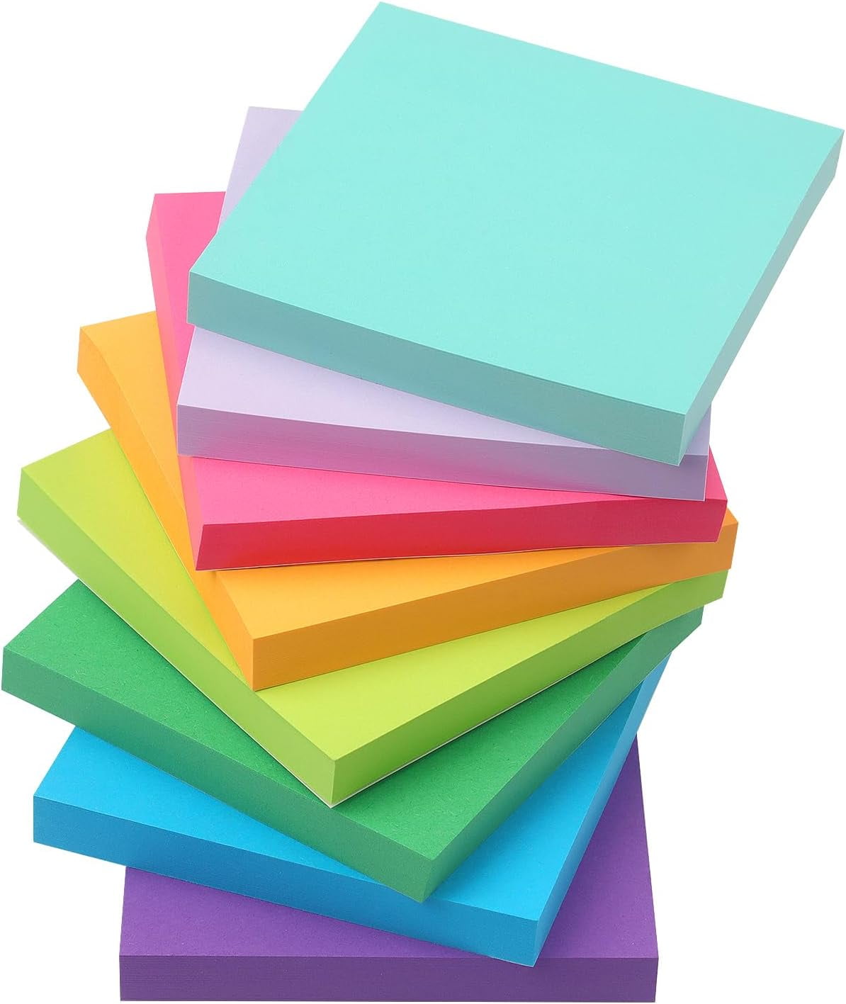 Sticky Notes 3x3 in 8 Pads, Self-Stick Notes 8 Bright Multi Colors with ...