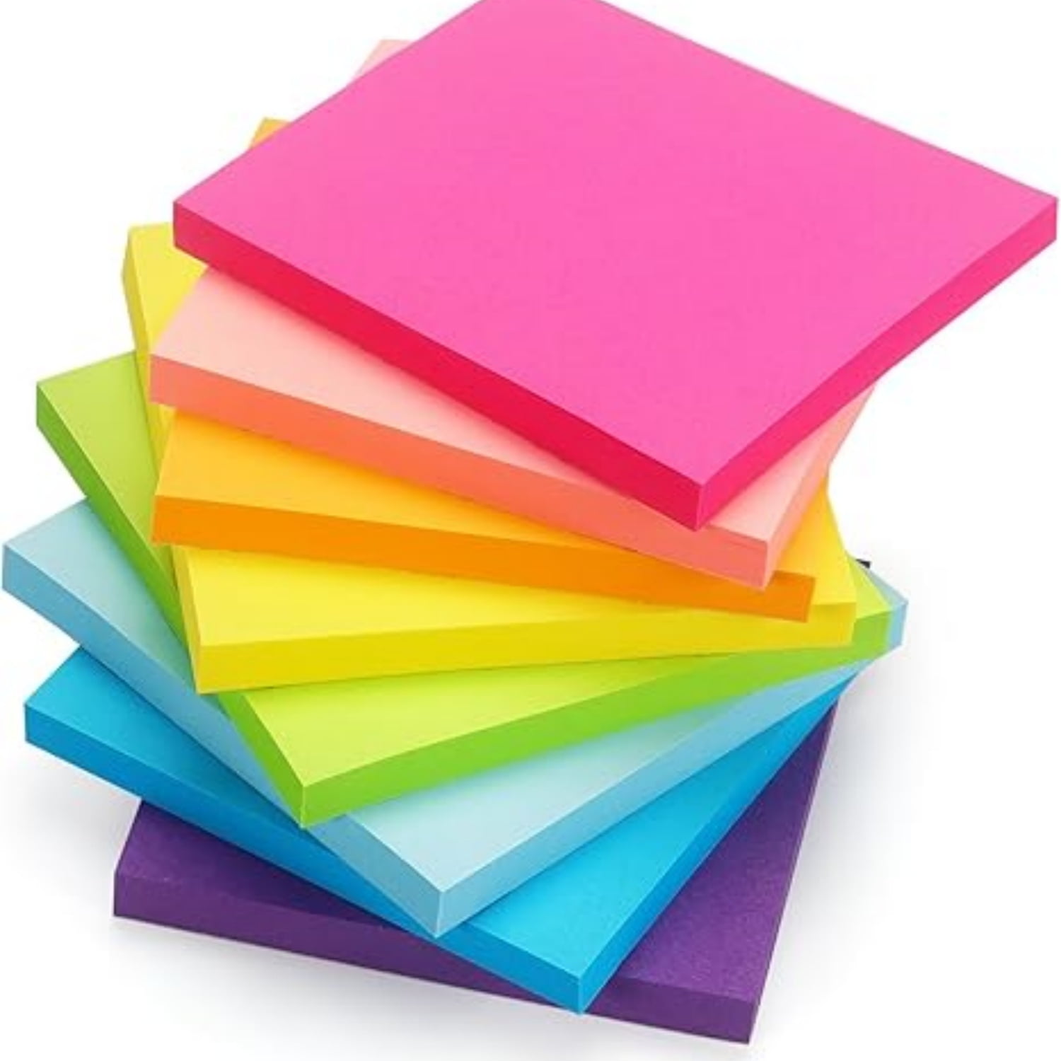 Sticky Notes 8 Bright Color 8 Pads Self-Stick Notes 3 in x 3 in, 60 ...