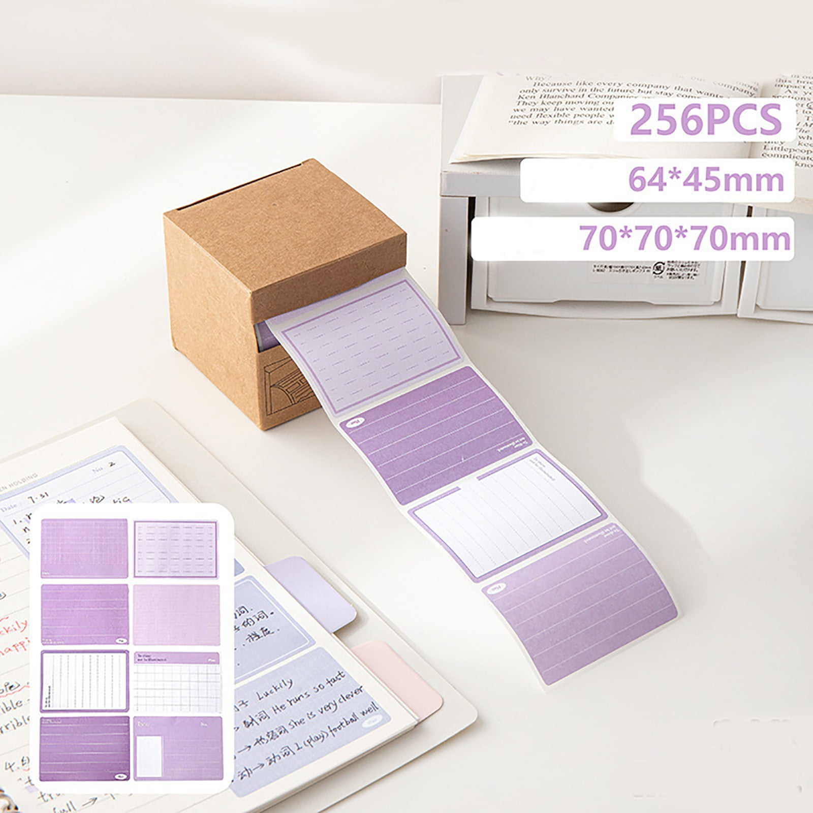 Sticky Notes Paper Roll Tape Pull Out Labels Stickers Boxes Drawing ...