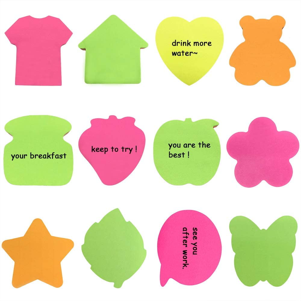 Sticky Notes, Self-Stick Removable Shaped Sticky Notes - 100 Sheets 6 ...