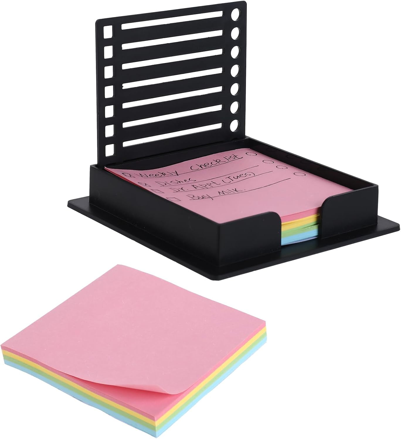 Sticky Notes Stencil with Sticky Note Cute Wavy Self-Stick Notepad ...