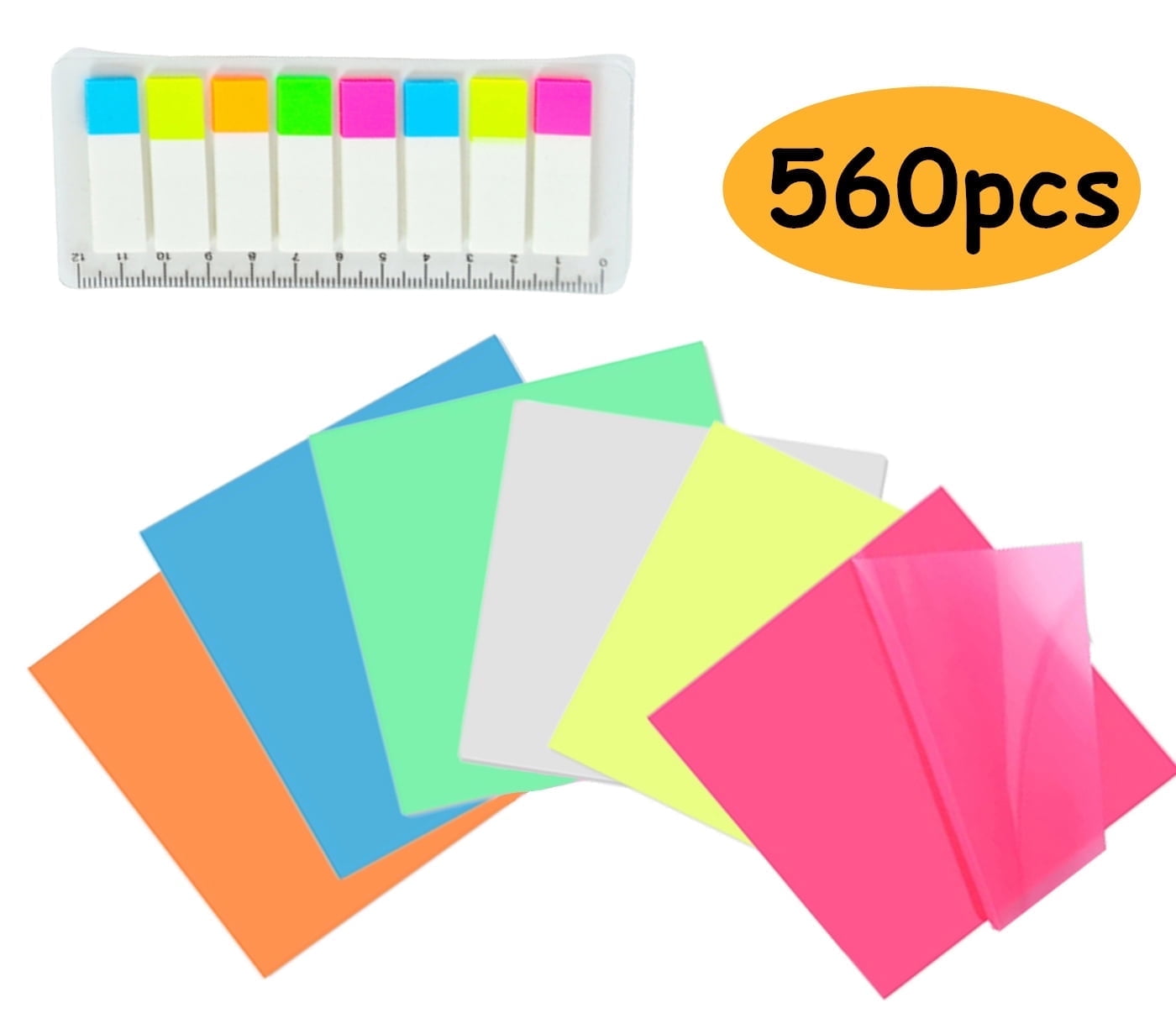 Pad Pack, Transparent Sticky Notes, Clear Sticky Tabs 3"x3", 560 Pcs ...