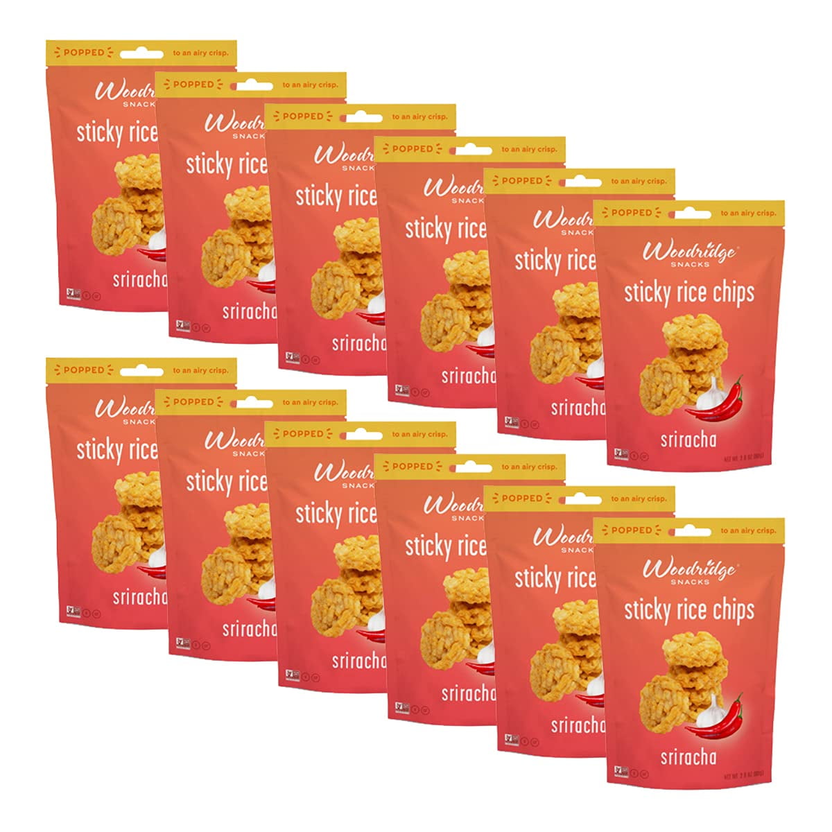 Sticky Rice Chips Sriracha Flavor 12 Pack 2.8 Oz. (80g) Bags - Walmart.com