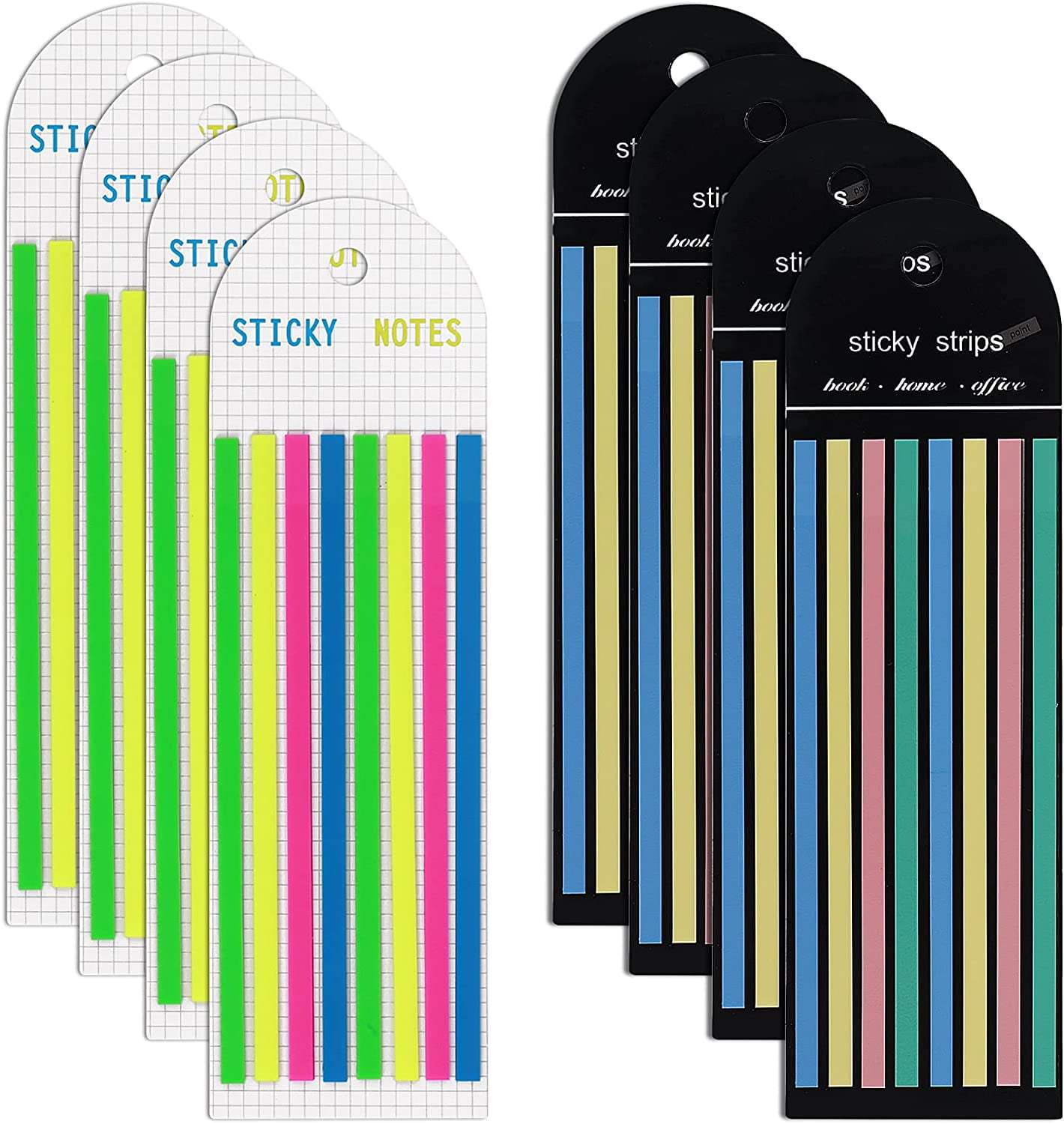 Sticky Tabs 1280 Pcs Translucent Sticky Tabs 8 Sheets Highlighter Tape ...