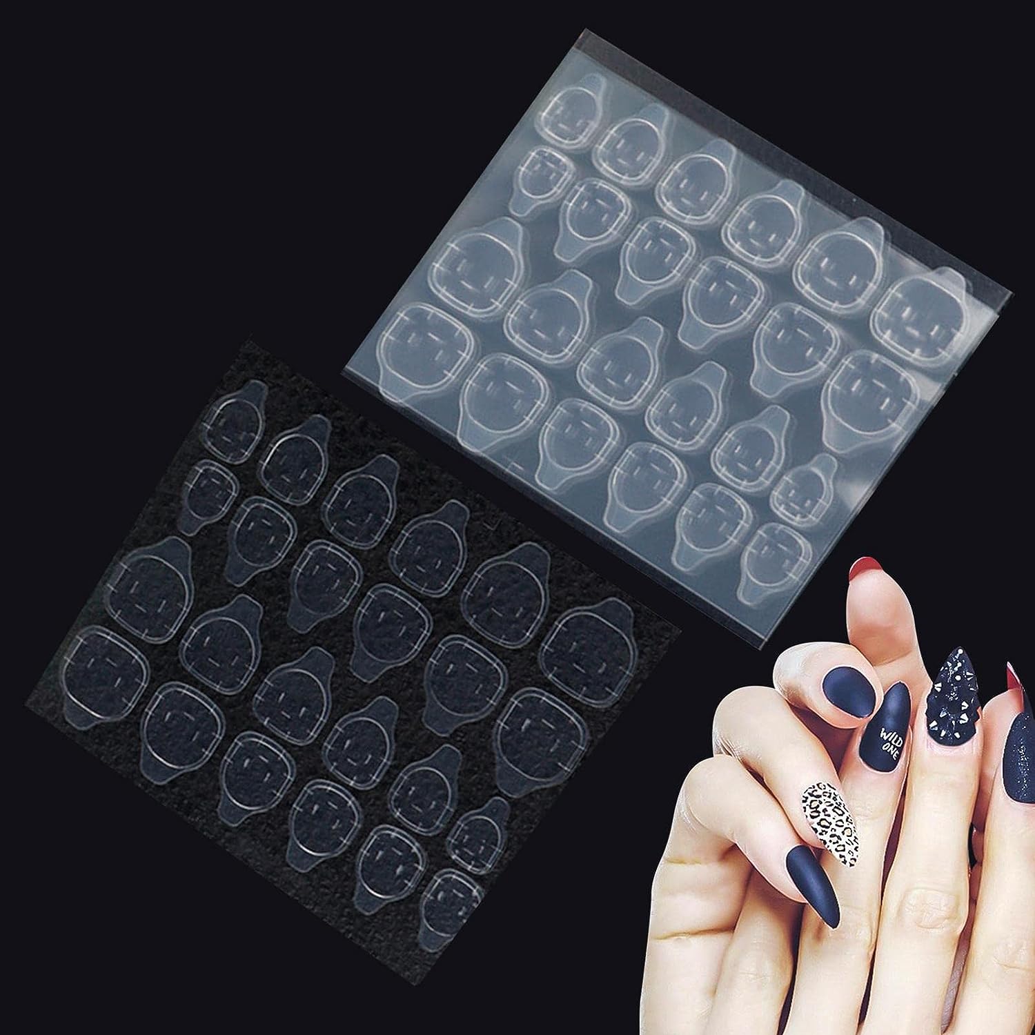 Nail Adhesive Tabs | 50 Sheets Nail Glue Stickers - Transparent Double ...
