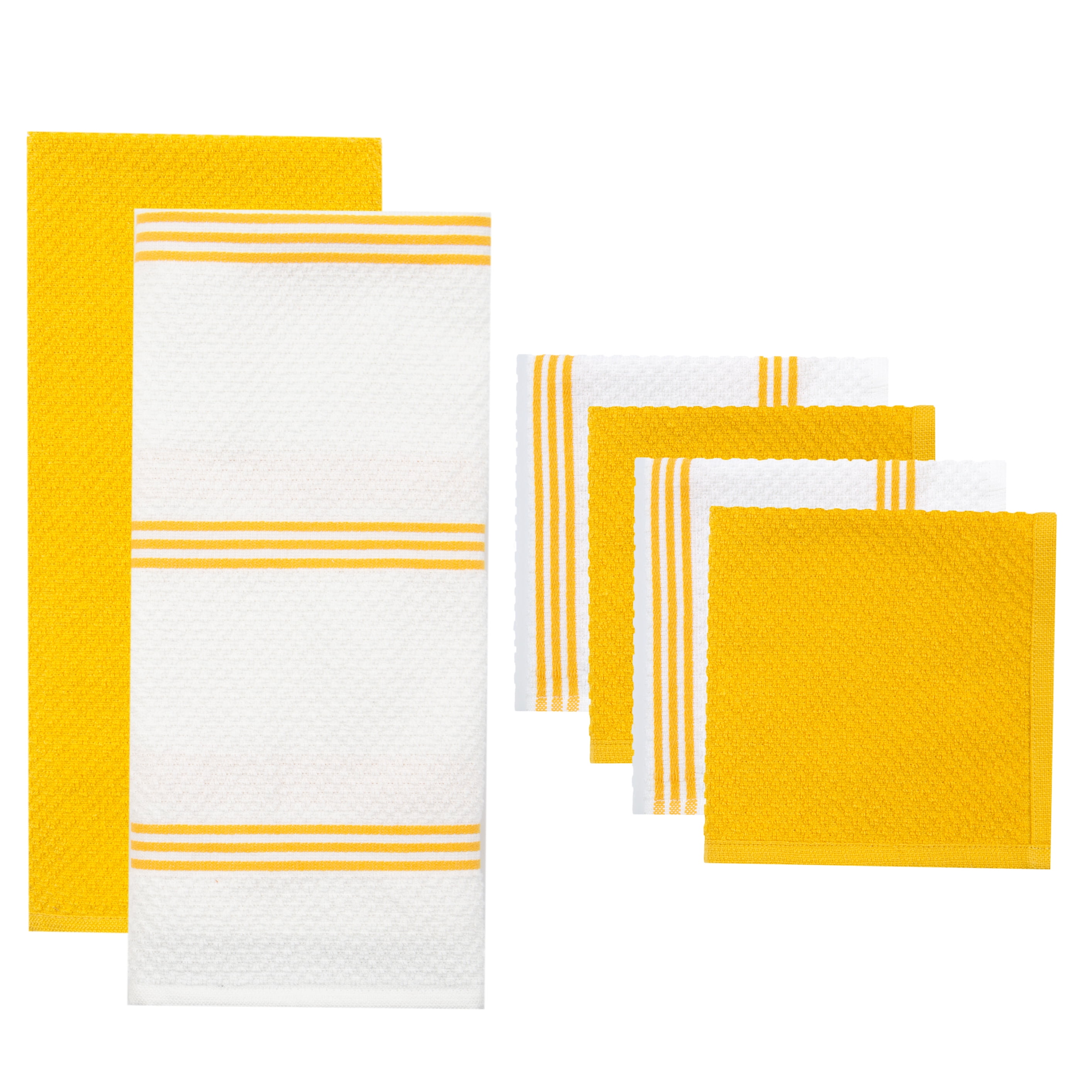 Sticky Toffee, 6 Pack, Cotton Terry Kitchen Towel and Dishcloth Set ...