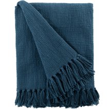 "PiccoCasa Cozy Comfort 47""x70"" Cotton Cable Knitted Throw Blanket ...
