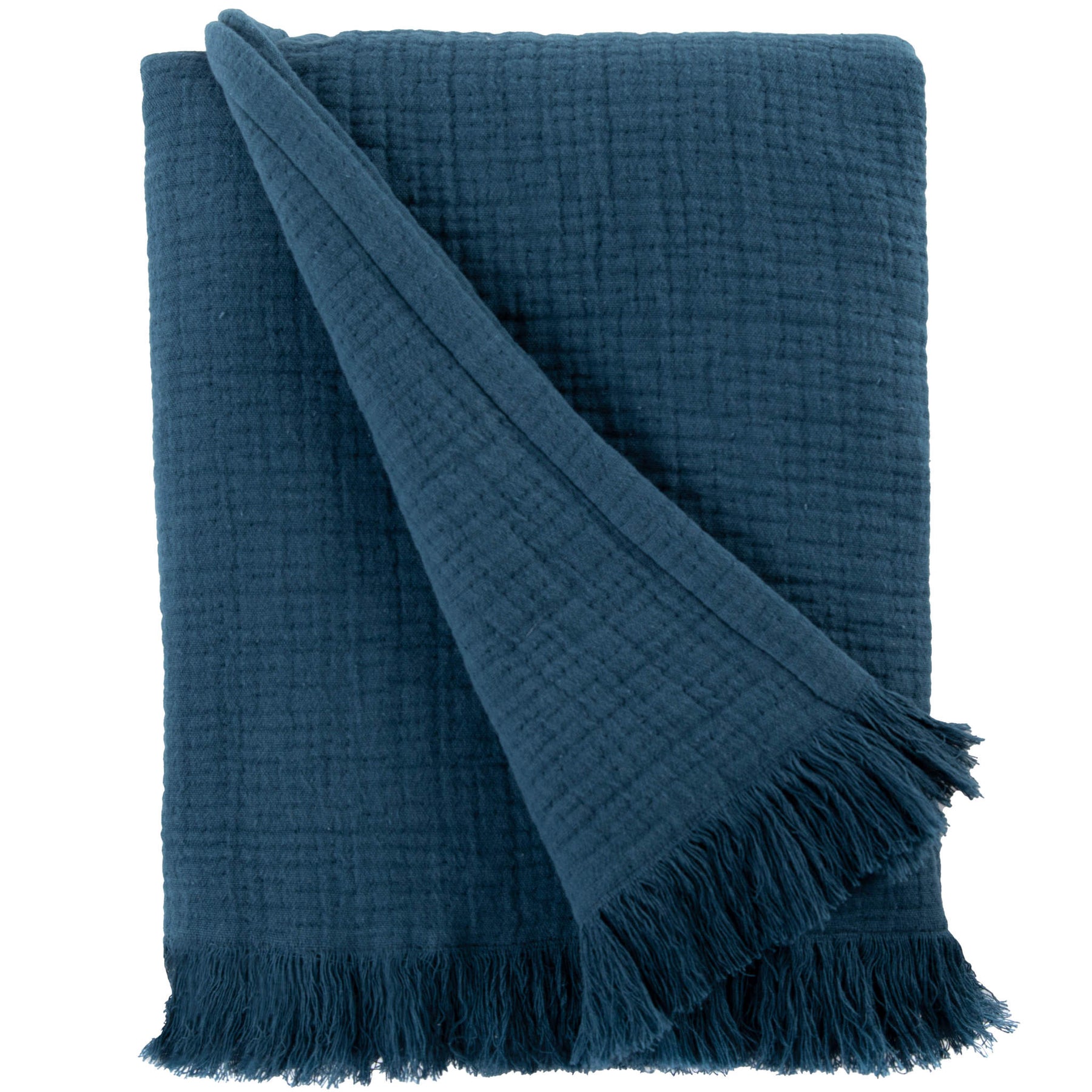 Ox Bay Light Blue Cotton Throw Blanket, , Standard Throw - Walmart.com
