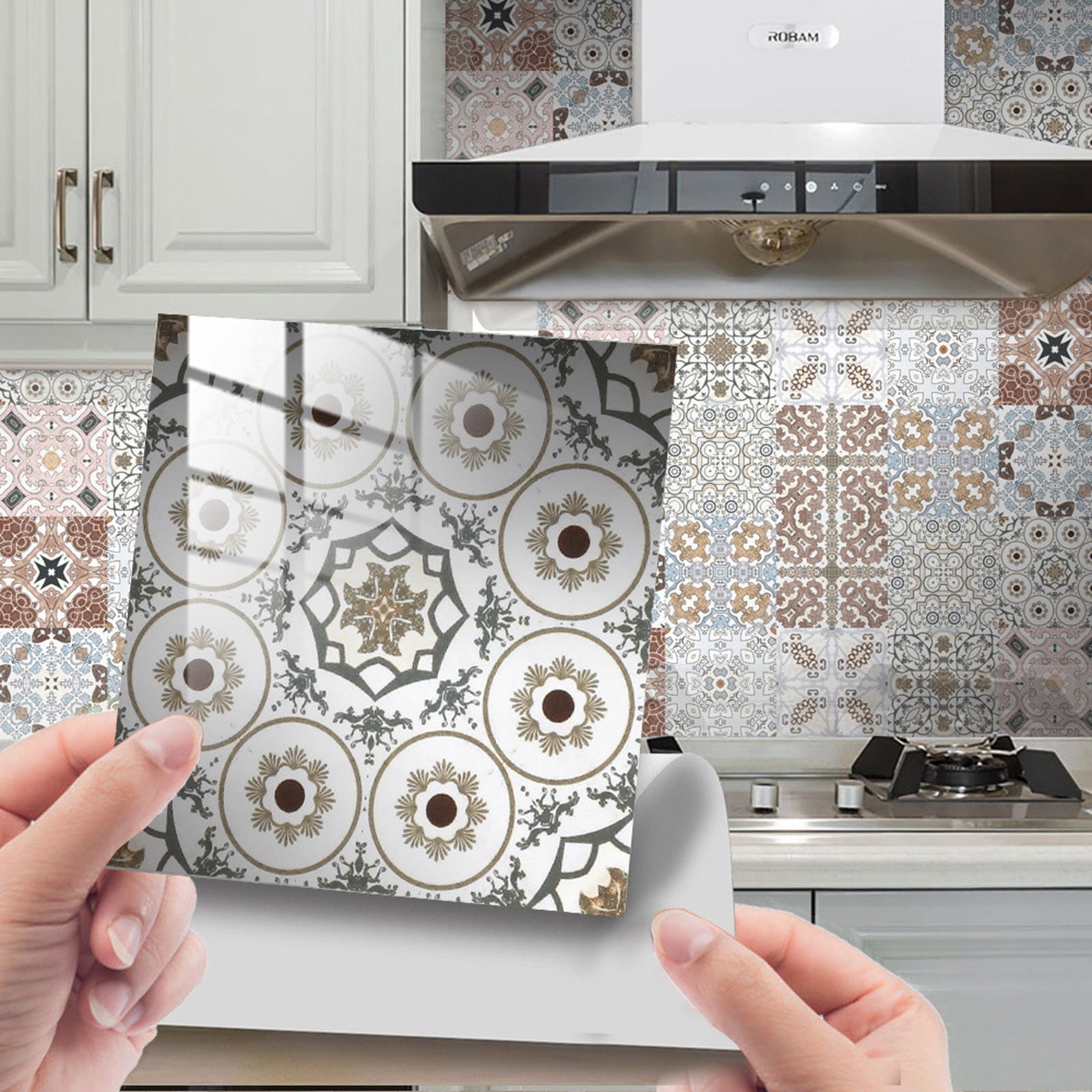 Sticky Wall Tiles for Bathroom 10pc Peel And Stick Ceramic Tile Paste ...