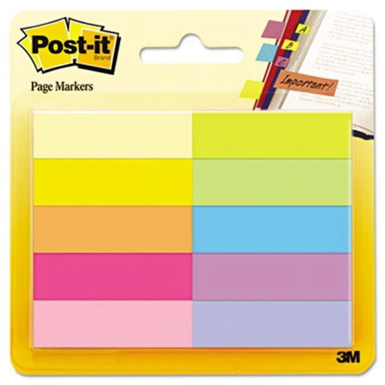 Sticky note Page Markers Five Assorted Bright Colors 10 Pads of 50 ...