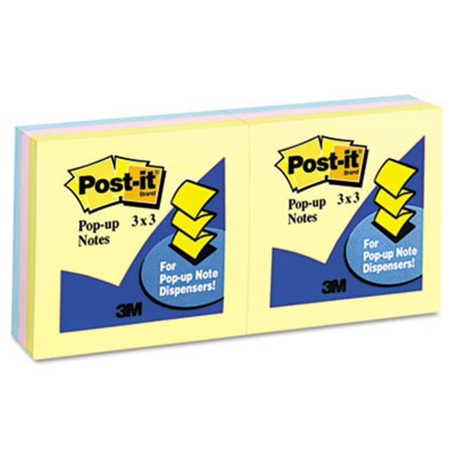 Sticky note Pop-up Notes Pop-Up Refills- 3 x 3- Three Pastel Colors- 6 ...