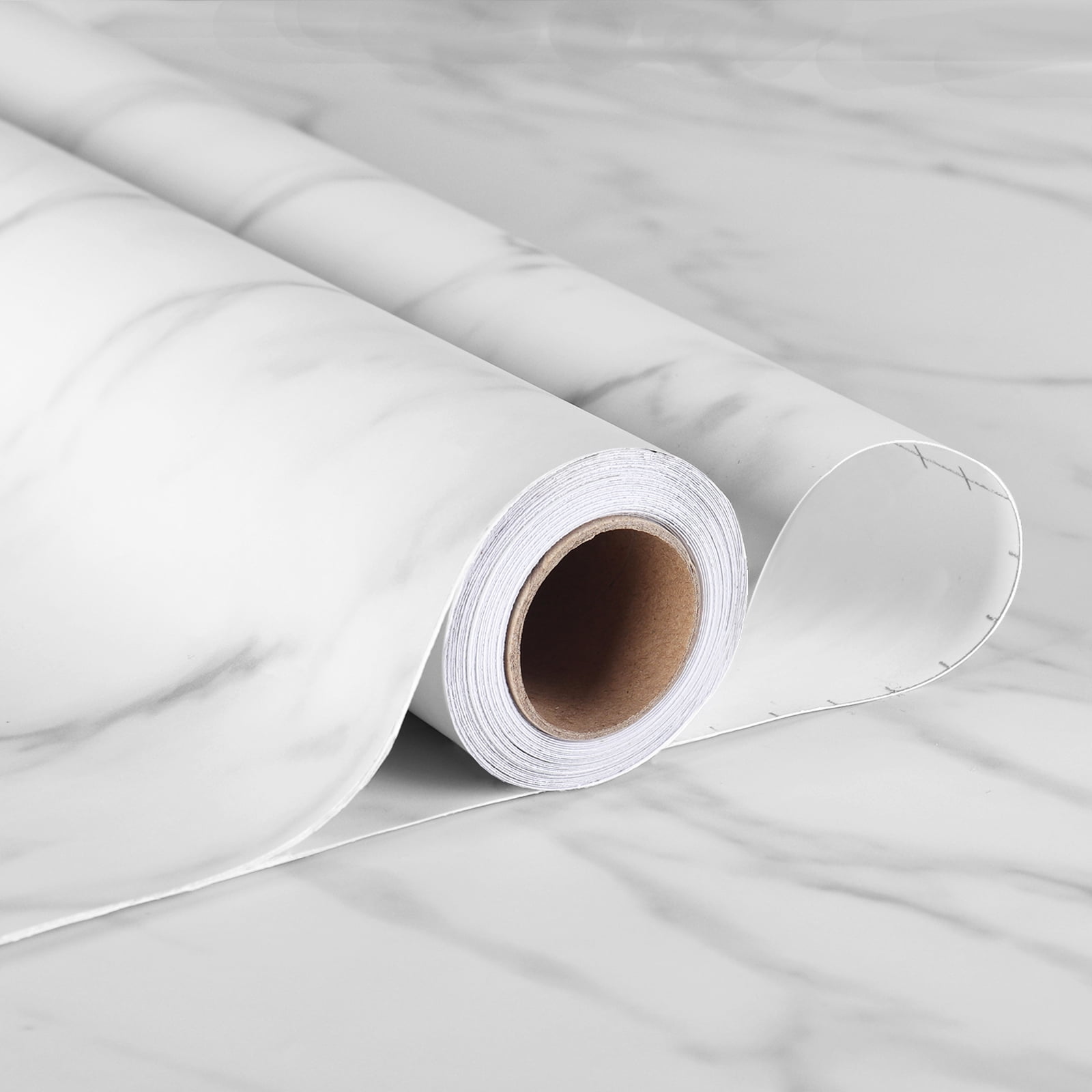 Stickyart 24"x160" White Marble Counter Top Covers Peel and Stick Faux ...