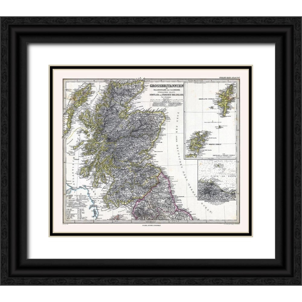 Stieler 30x26 Black Ornate Wood Framed with Double Matting Museum Art ...