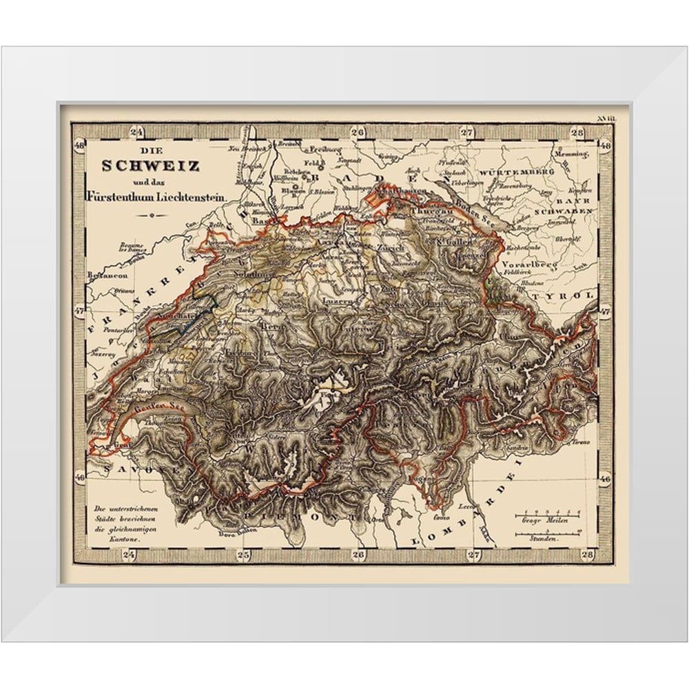 Stieler 30x26 White Modern Wood Framed Museum Art Print Titled ...