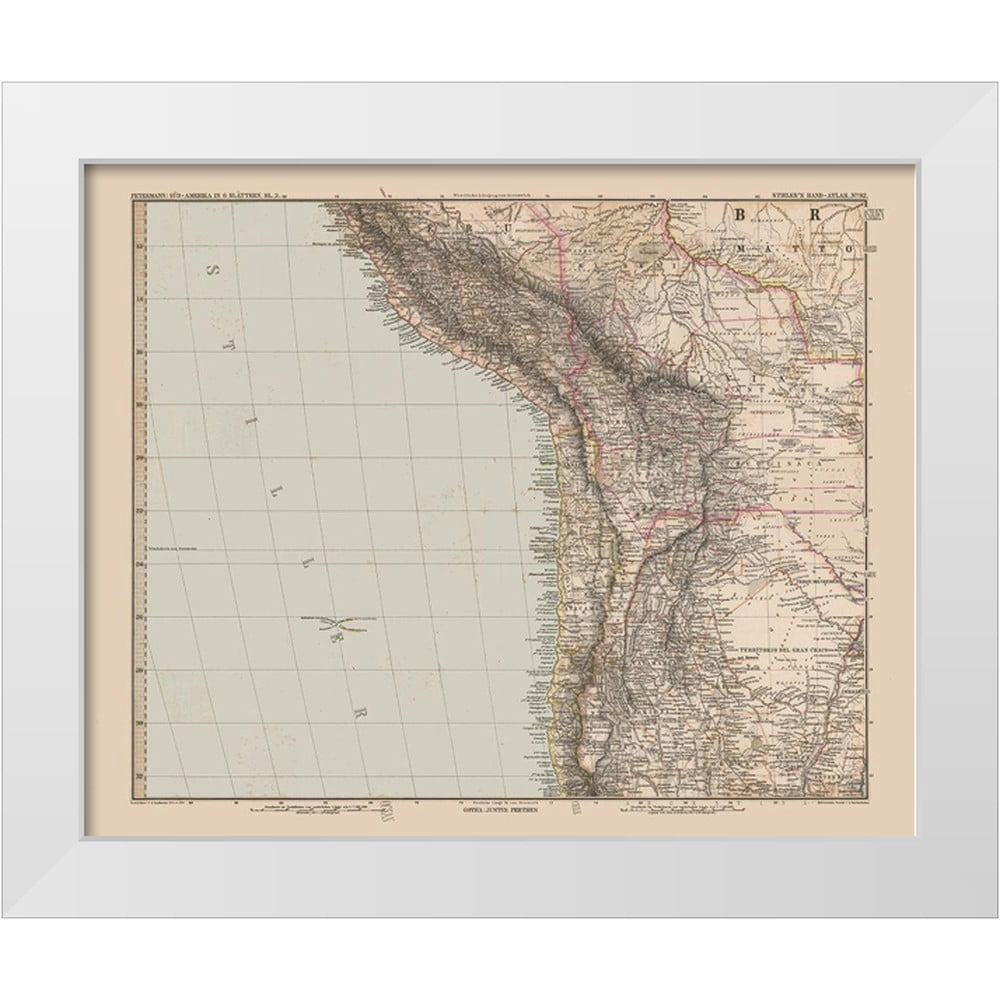 Stieler 31x26 White Modern Wood Framed Museum Art Print Titled - Andes ...