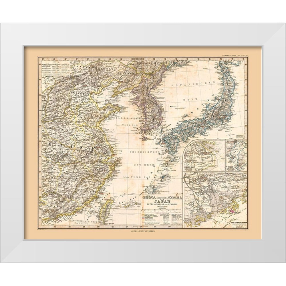 Stieler 31x26 White Modern Wood Framed Museum Art Print Titled - Asia ...