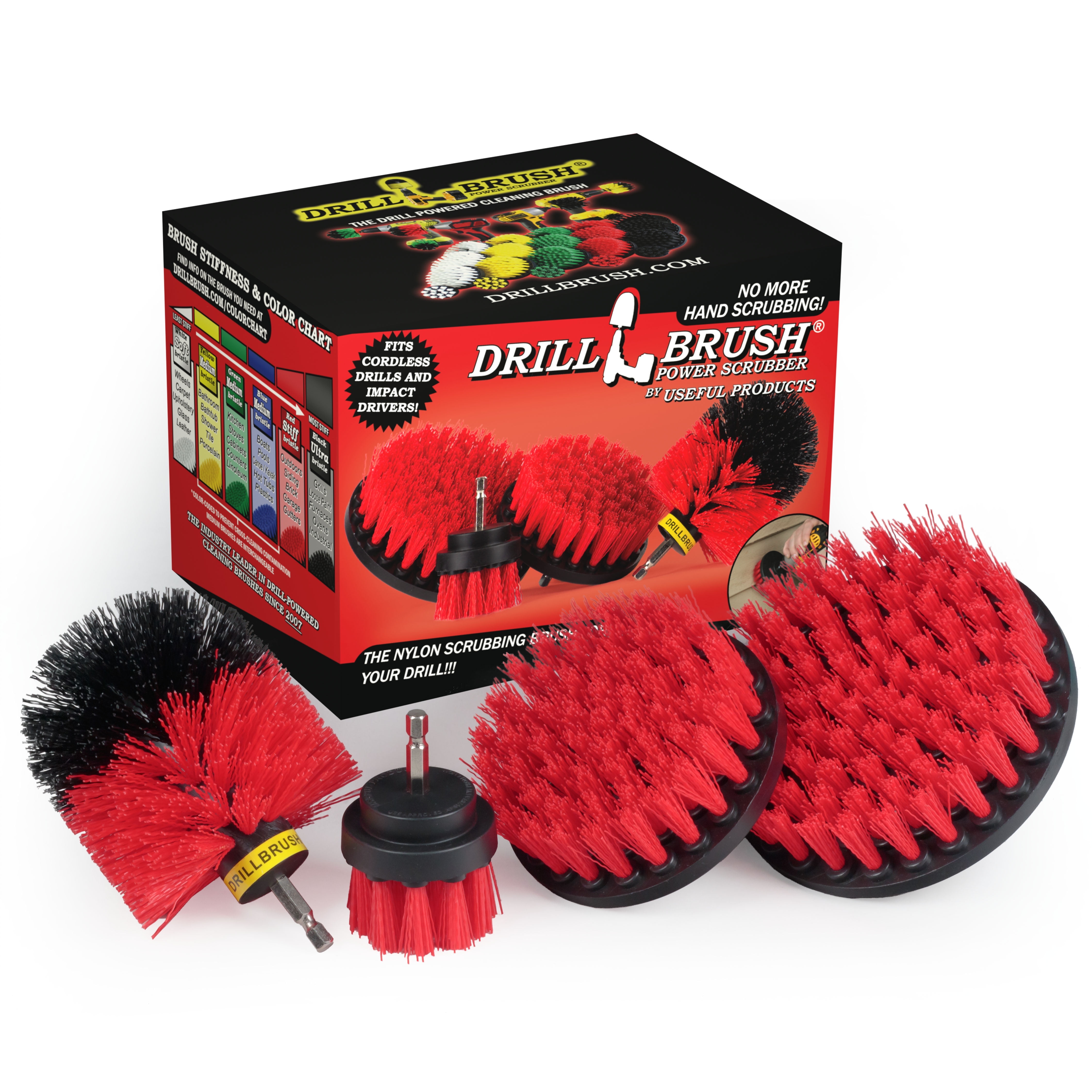 Drillbrush Patio & Garden Stiff Red Drill Brush (4 Piece) R-S-542O-QC ...