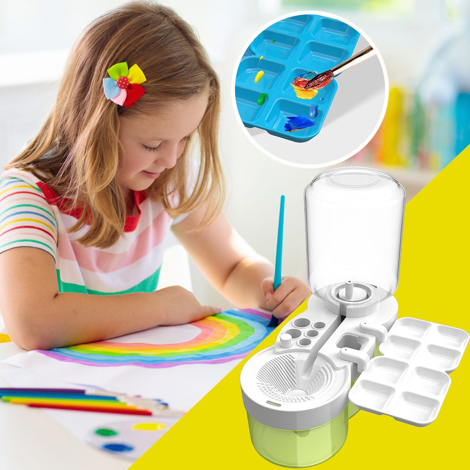 Stiff Kitchen Brush Paint Brush Cleaner With Brush Rinser Holder And ...