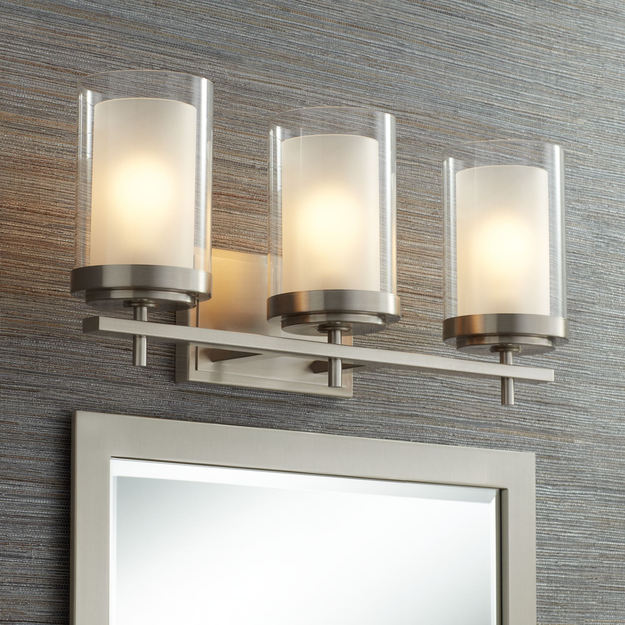 Stiffel Modern Wall Light Brushed Nickel Hardwired 22" Wide 3-Light ...