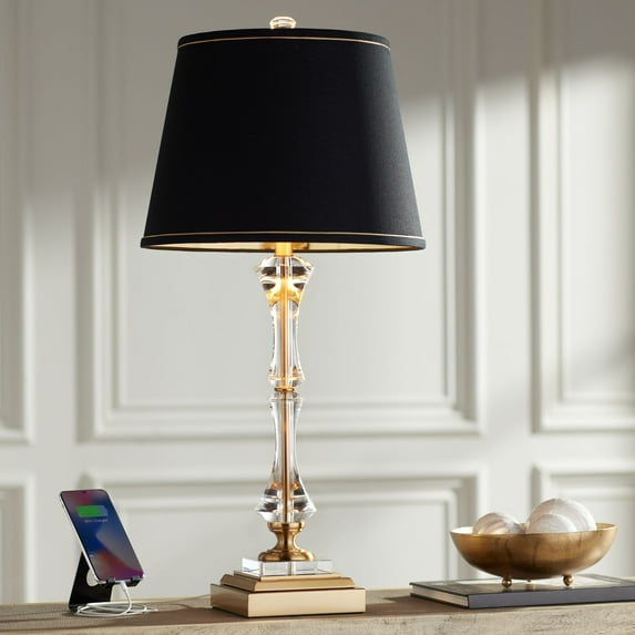 Stiffel Windsor 32" Tall Large Traditional Glam End Table Lamp USB Port ...