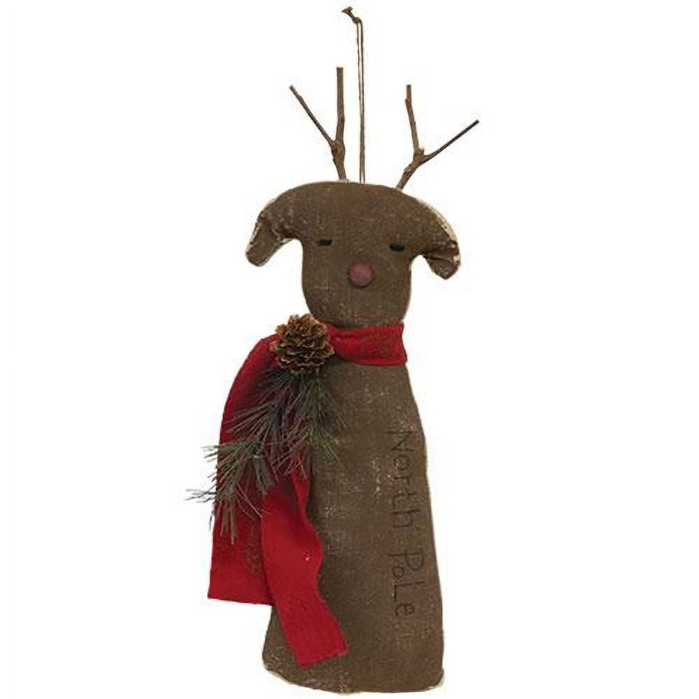 Stiffened Primitive "North Pole" Reindeer Hanger - Walmart.com