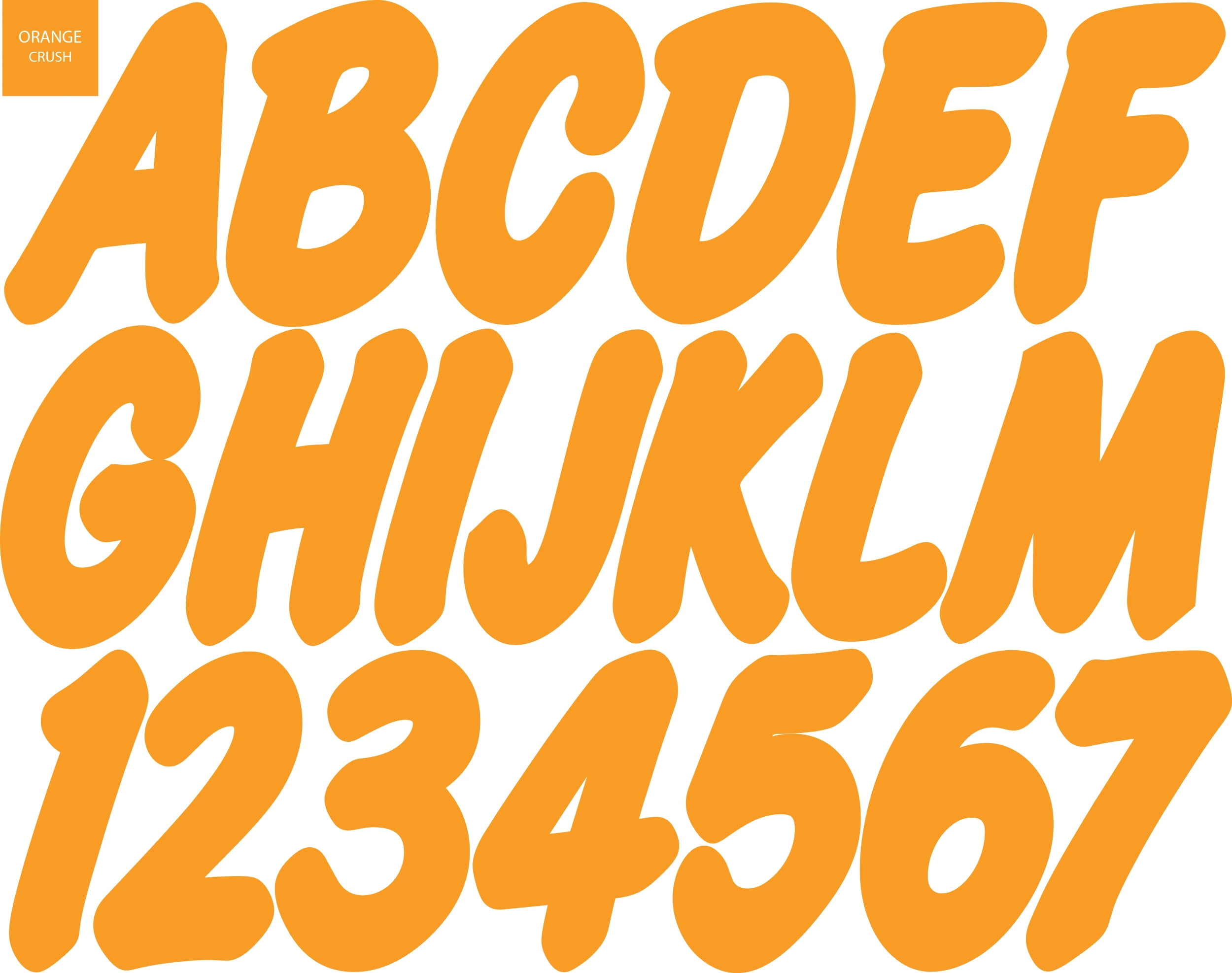 Stiffie Whip-One Orange Crush Super Sticky 3" Alpha Numeric ...