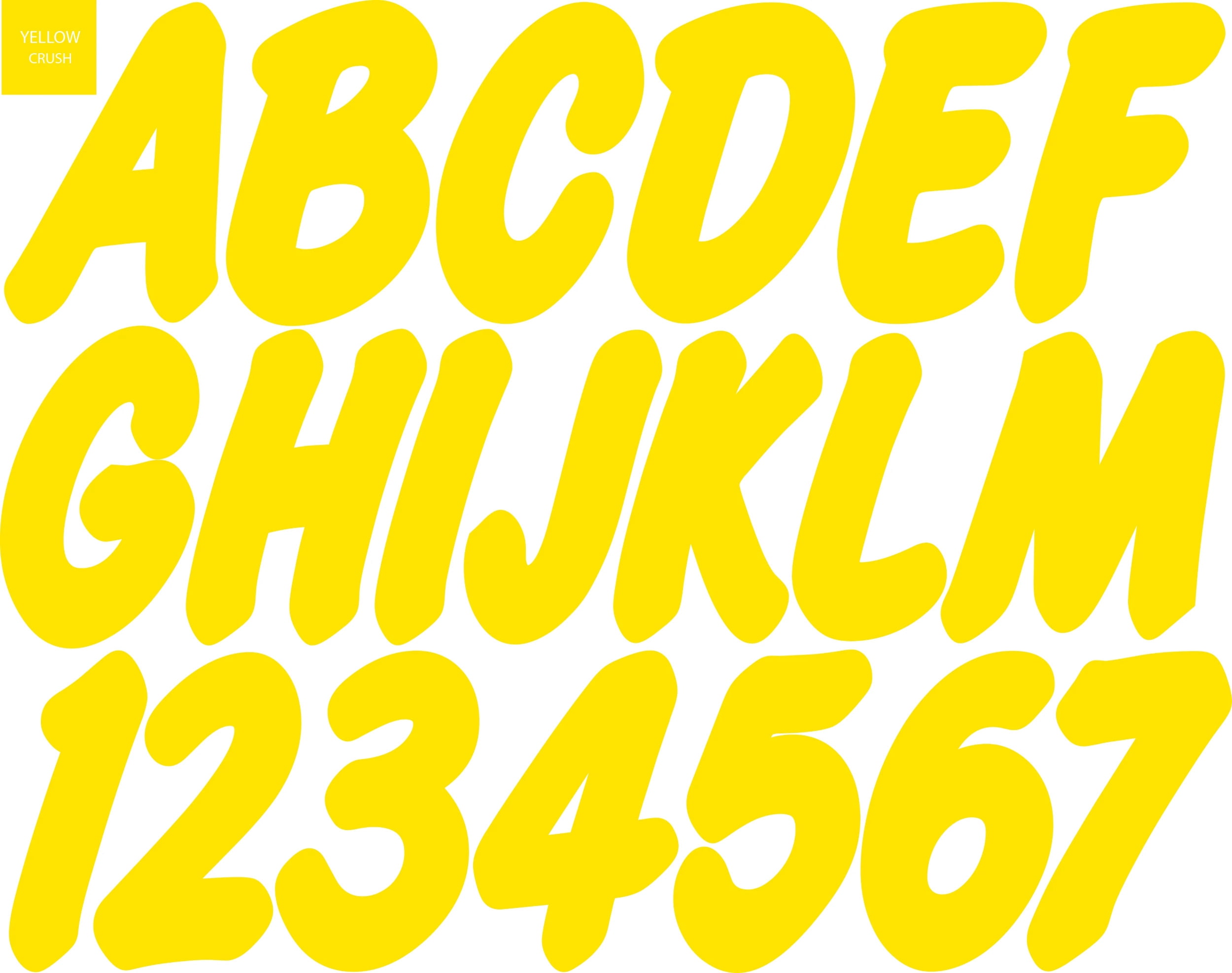Stiffie Whip-One Yellow Crush Super Sticky 3" Alpha Numeric ...