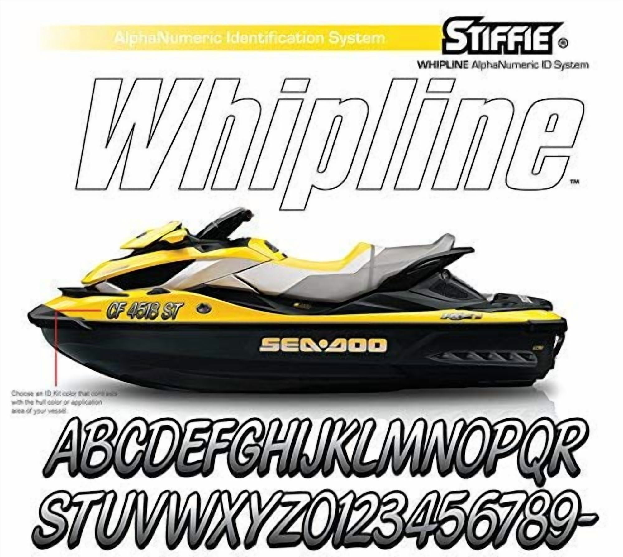 Stiffie Whipline White/ 3" DOT Decal Kit Registration Numbers Vinyl ...