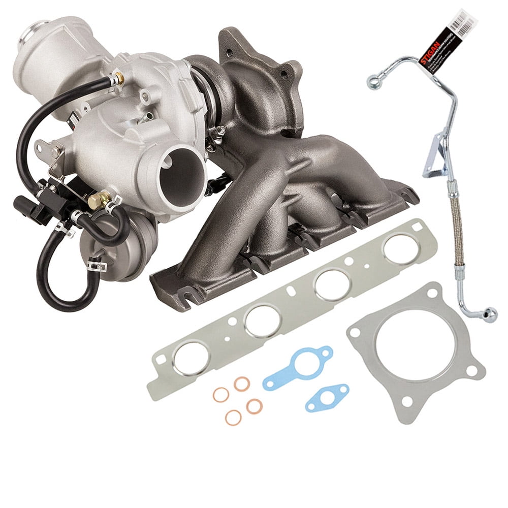 Stigan Turbo w/ Turbocharger Gaskets & Oil Feed Line For Audi A4 2.0T ...